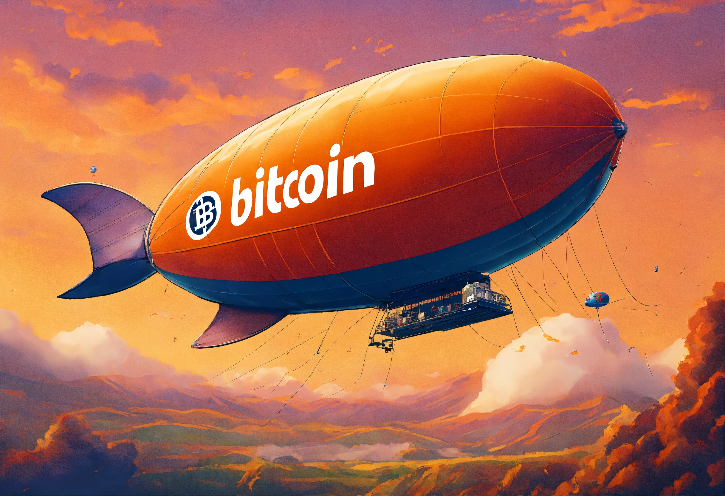 Lexica - Blimp with a bitcoin logo
