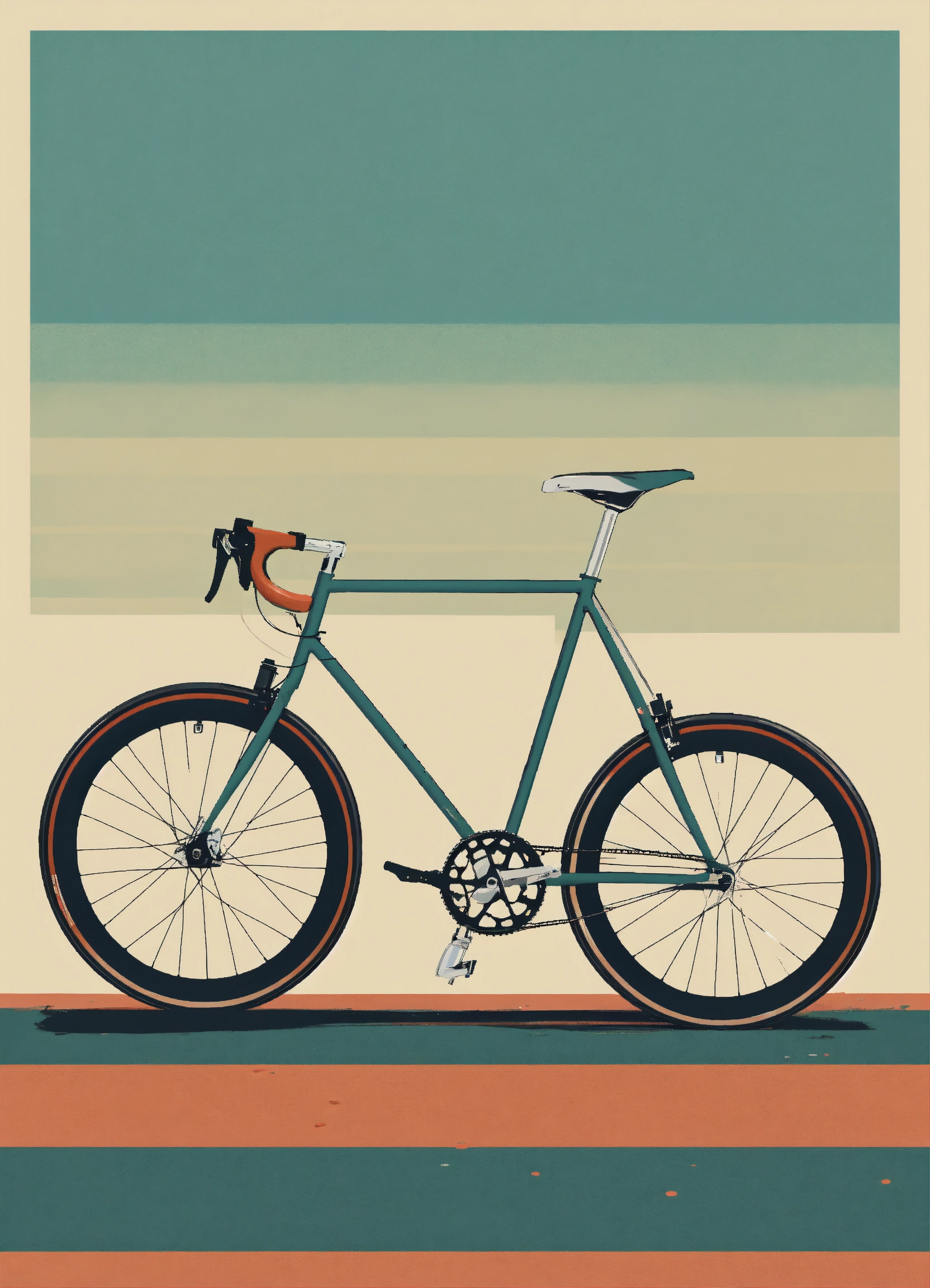 Lexica - A minimalistic illustration of a vintage road bike, capturing ...