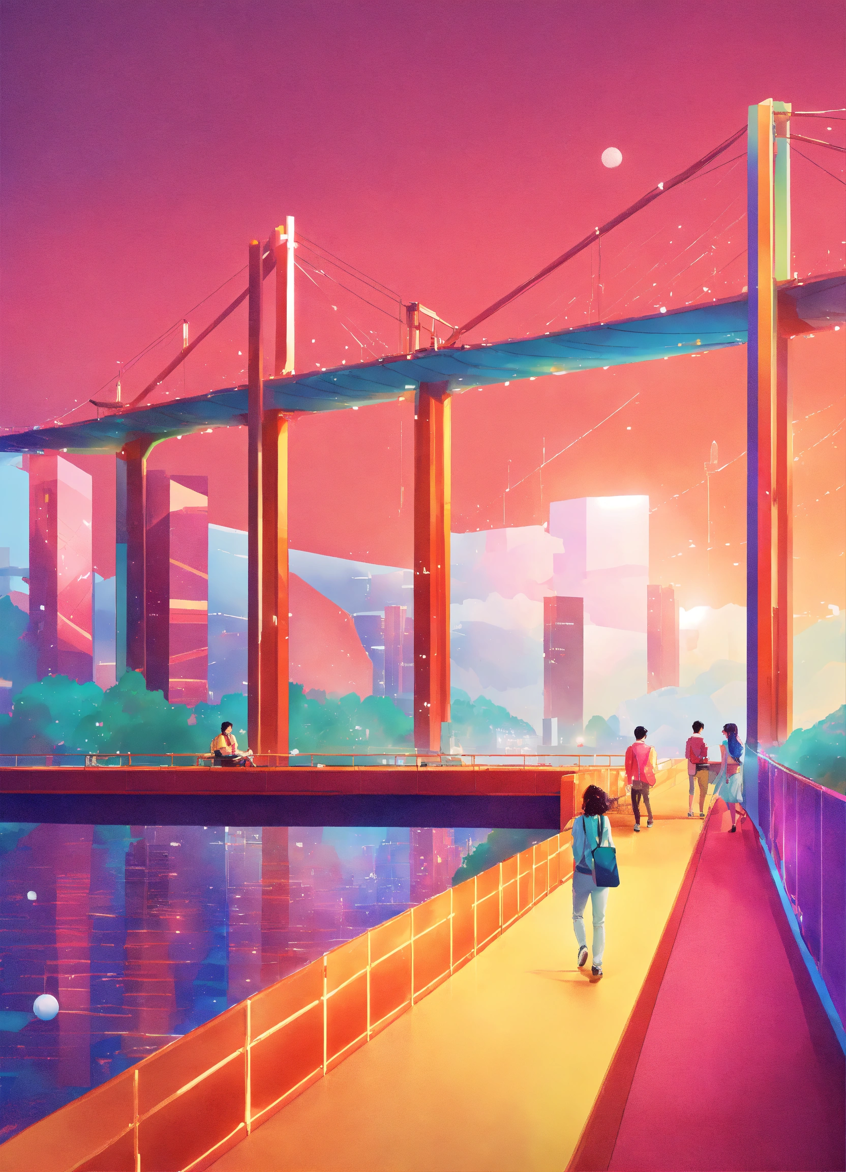 Lexica - Visualize a futuristic bridge, symbolizing connectivity and ...