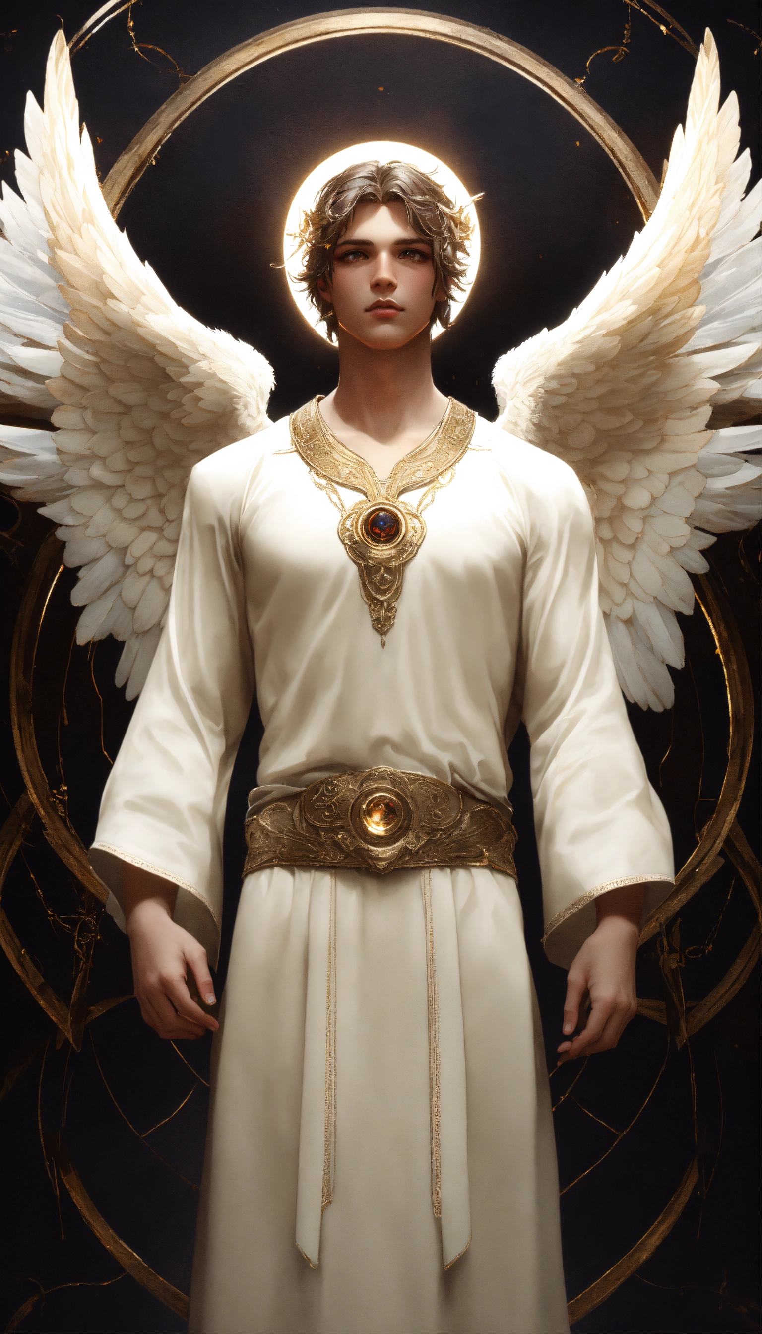 Lexica - Male angel, wings, headshot, art station, 3D, white eyes and ...