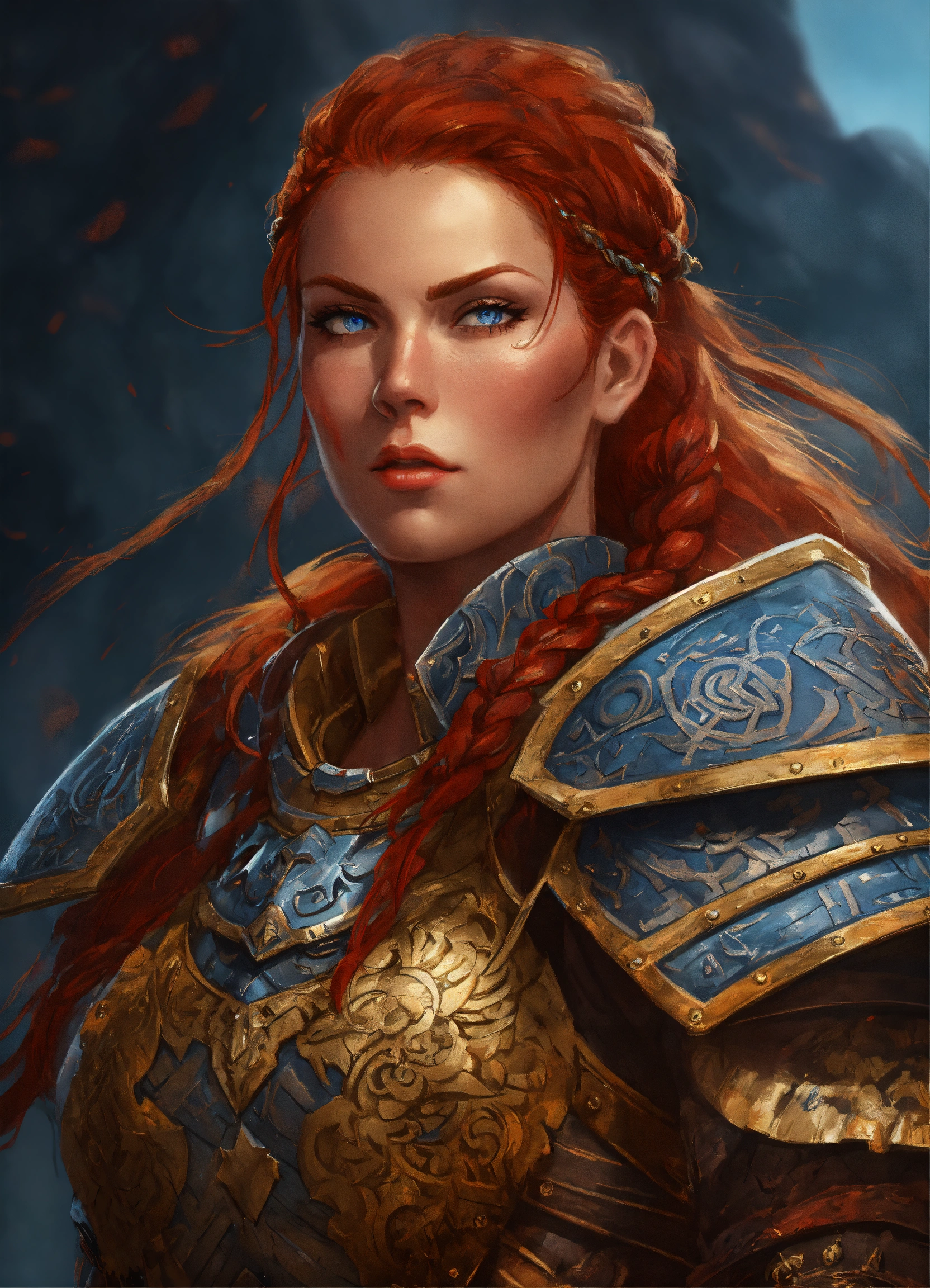Lexica - A strong rugged woman in intricate armor, highly detailed ...