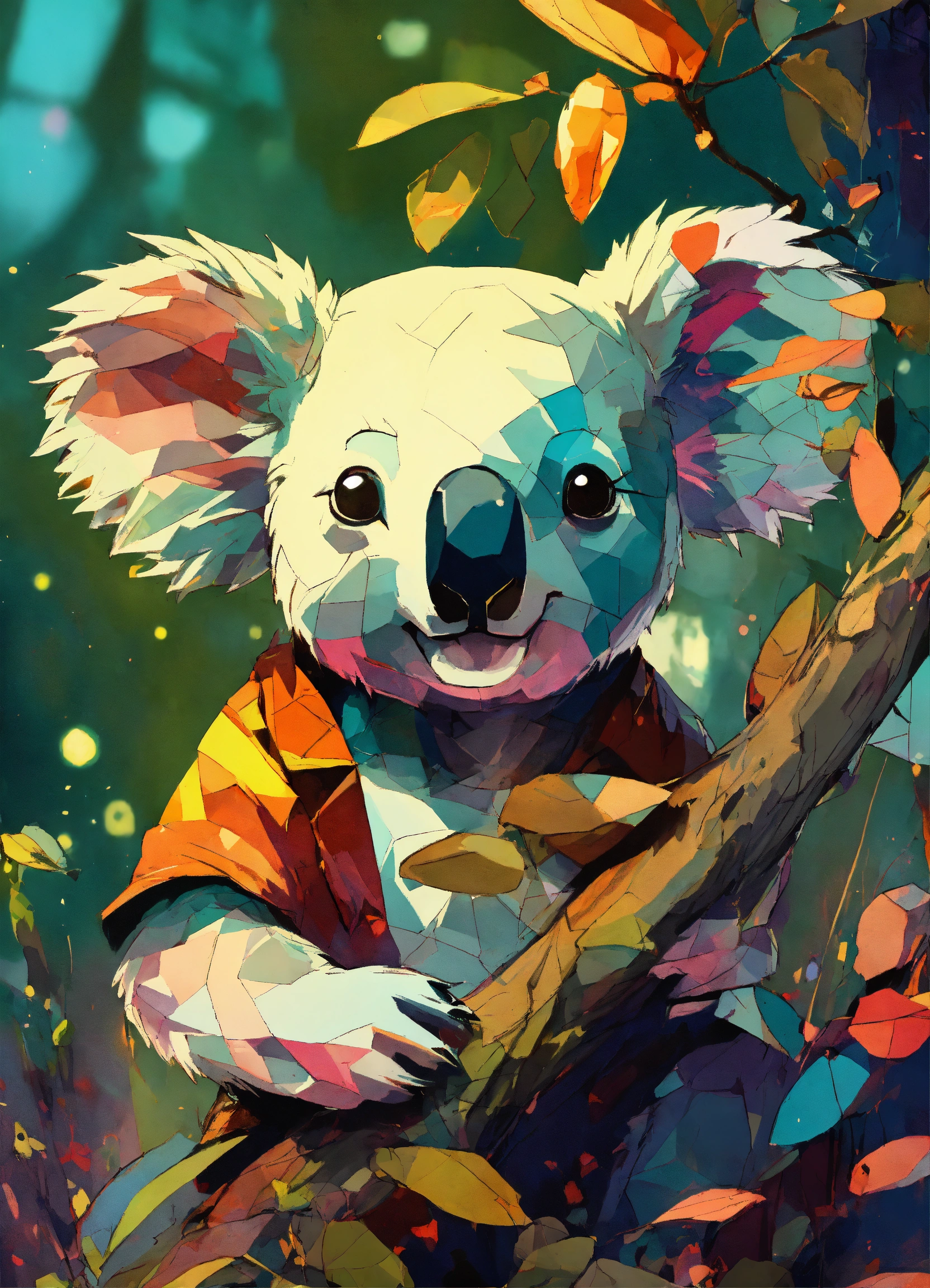 Lexica - Adorable koala, glowing reflecting eyes, Brian Kesinger, Russ ...