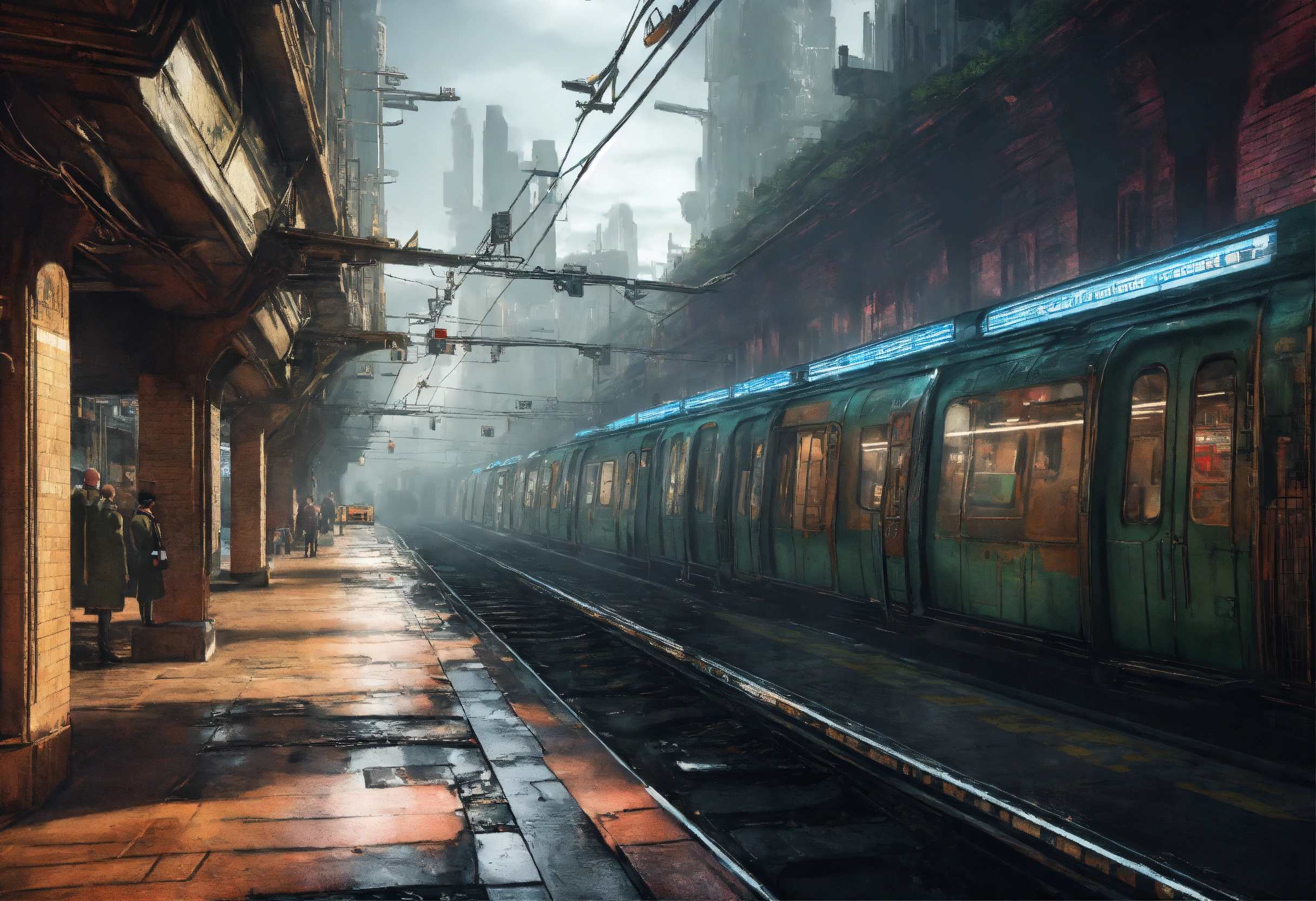 Lexica - Surreal style, A future subway in a city street, dystopian, 8k ...