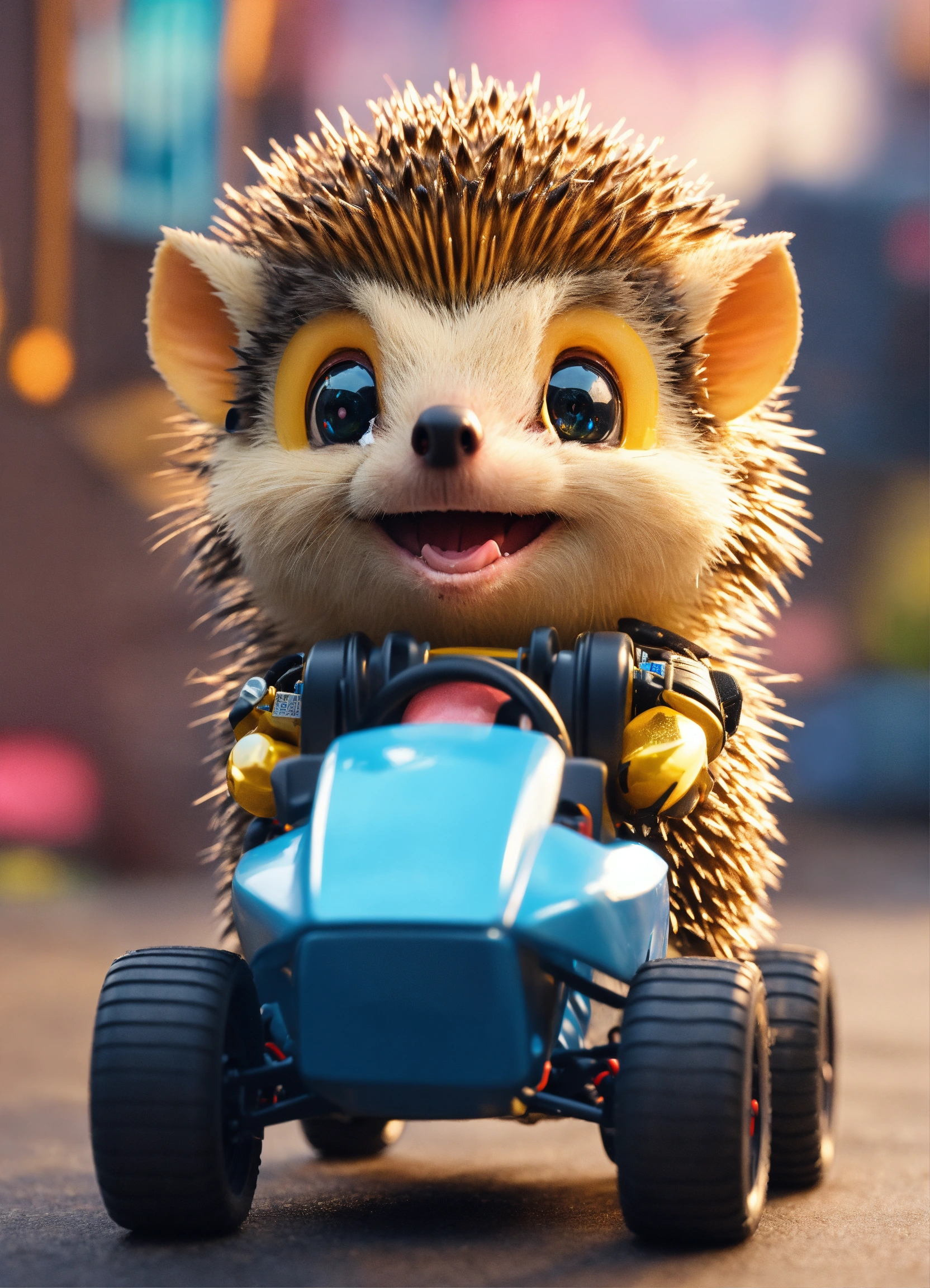 Lexica - Side view cute, cyber, hedgehog, punk smile showing teeth ...