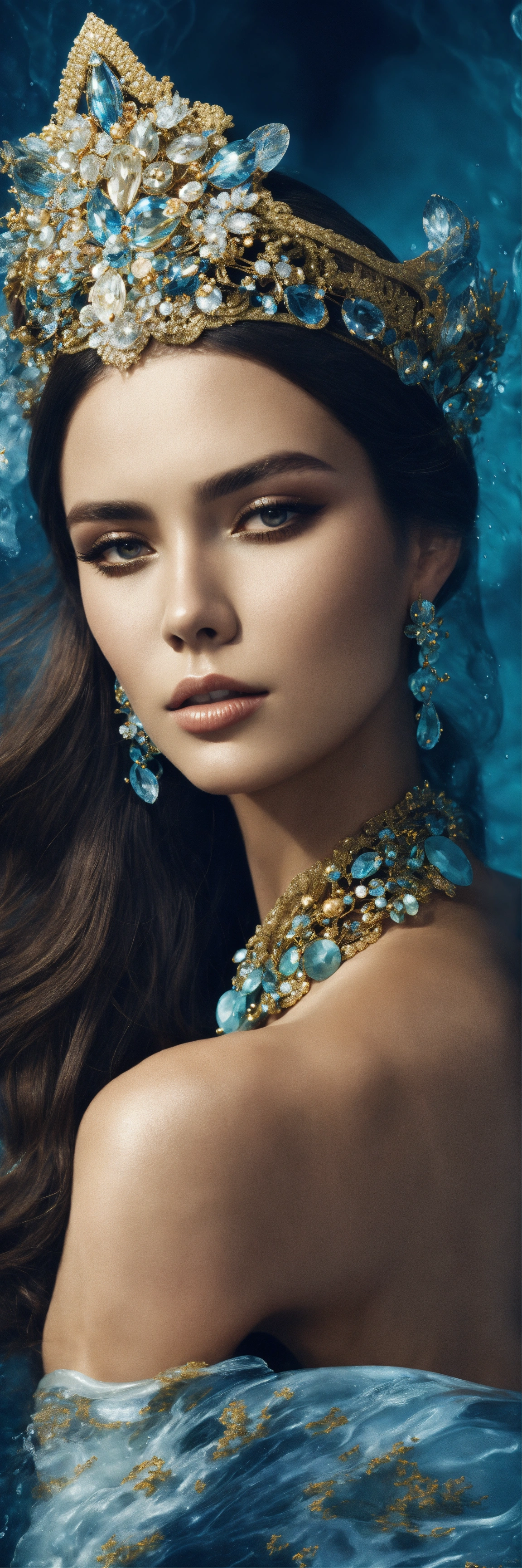 Lexica - A beautiful water queen, fashion portrait for VOGUE