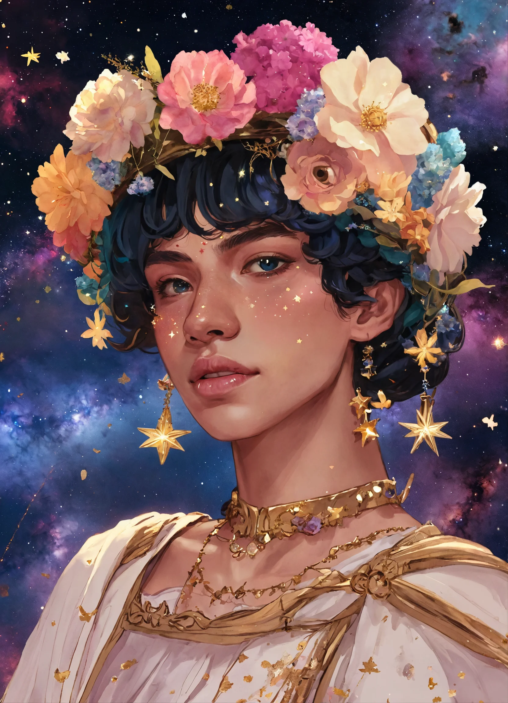 Lexica - The star sign of libra personified as a person, flower crown ...