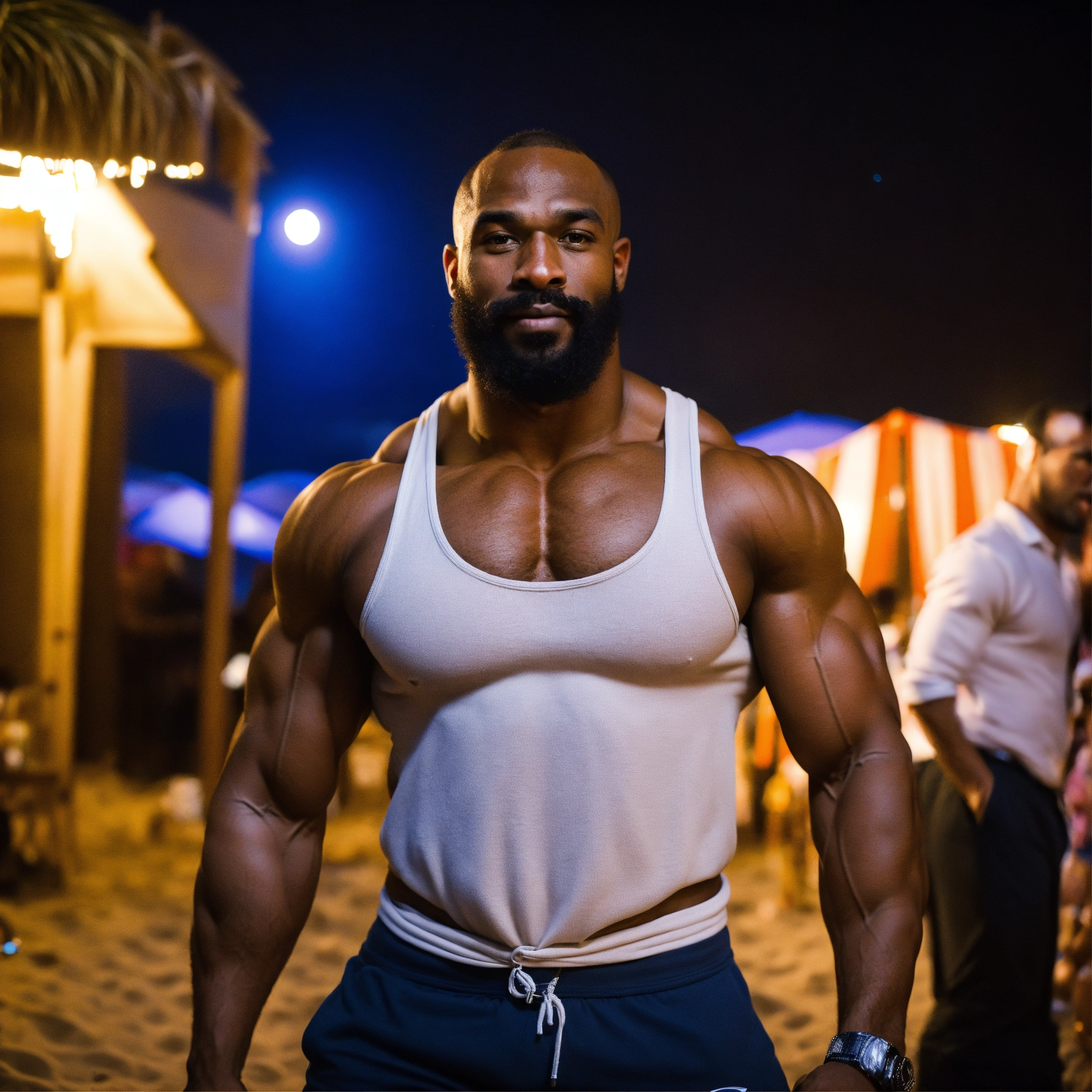 Lexica - 30-year-old hairy Nubian man with big muscles, big bodybuilder, body like a wrestler ...