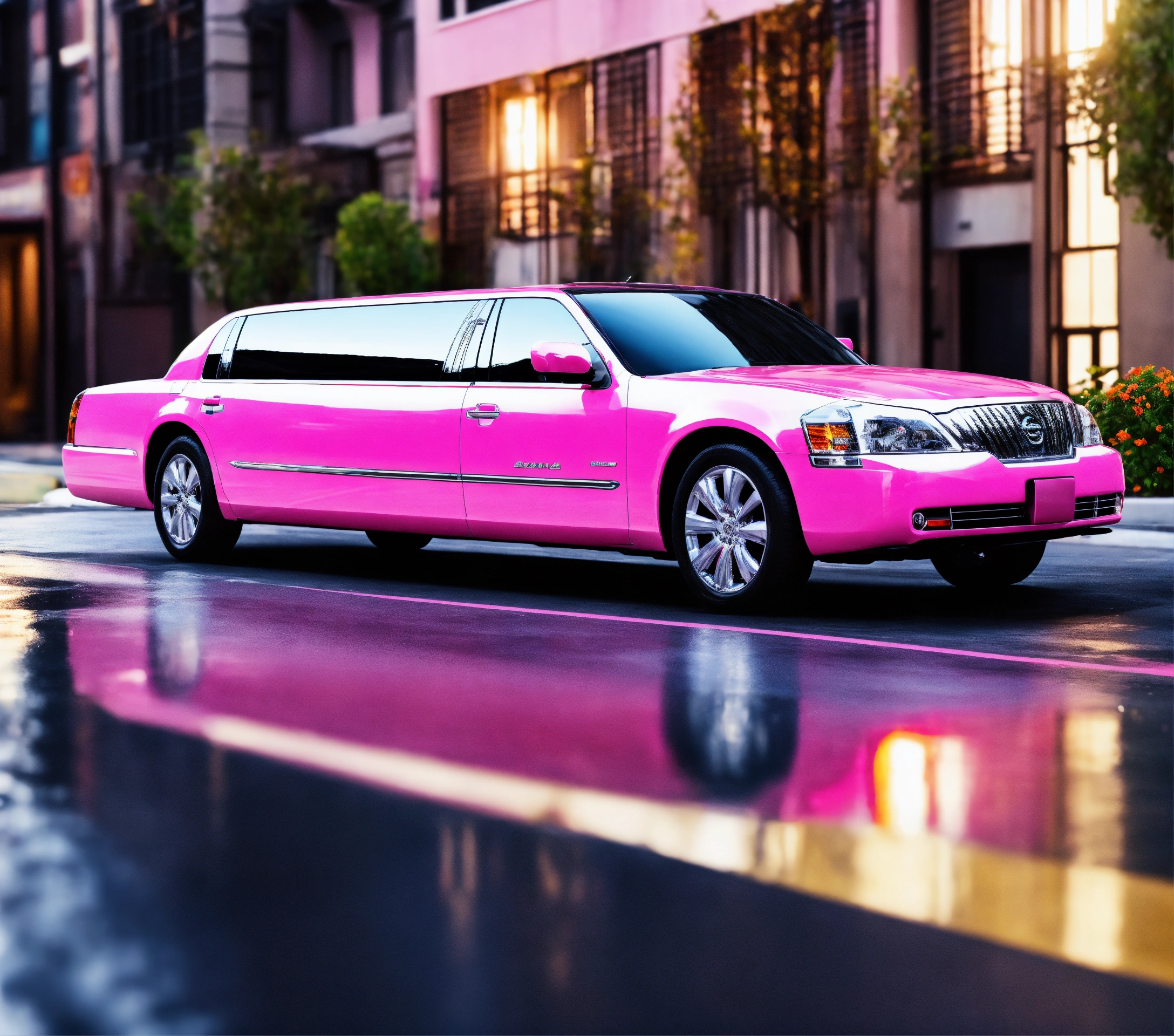 Lexica - Long pink limo, NISSAN, car rental, 3D, photo-realistic, 4K ...