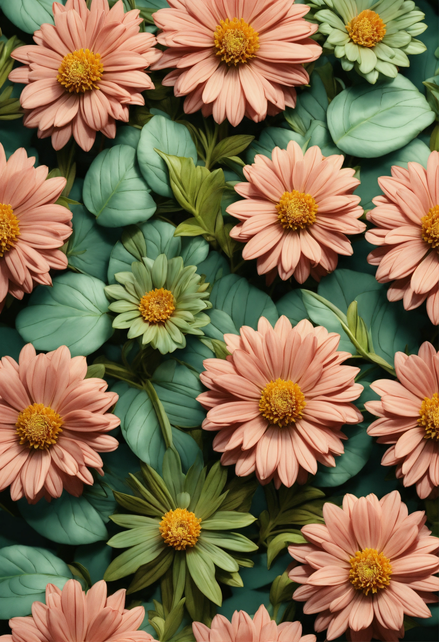 Lexica - Small floral repeating pattern design, 3D, 8k, realistic