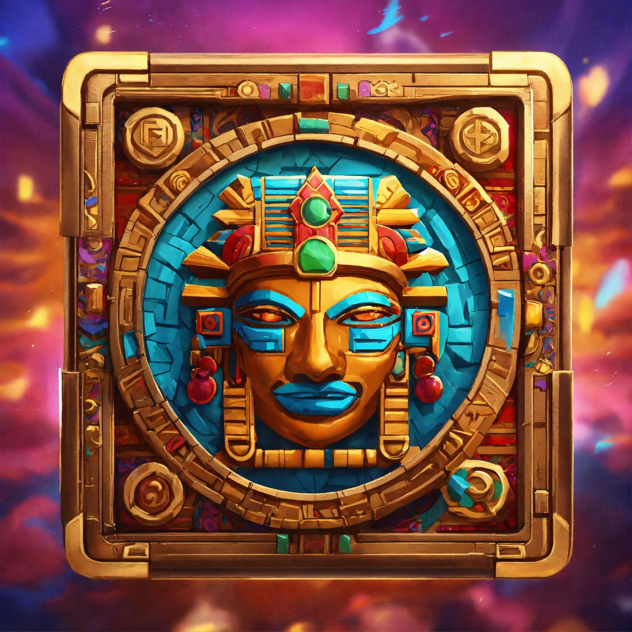 Lexica - Aztec theme, square frame slot game cards symbols, realistic ...