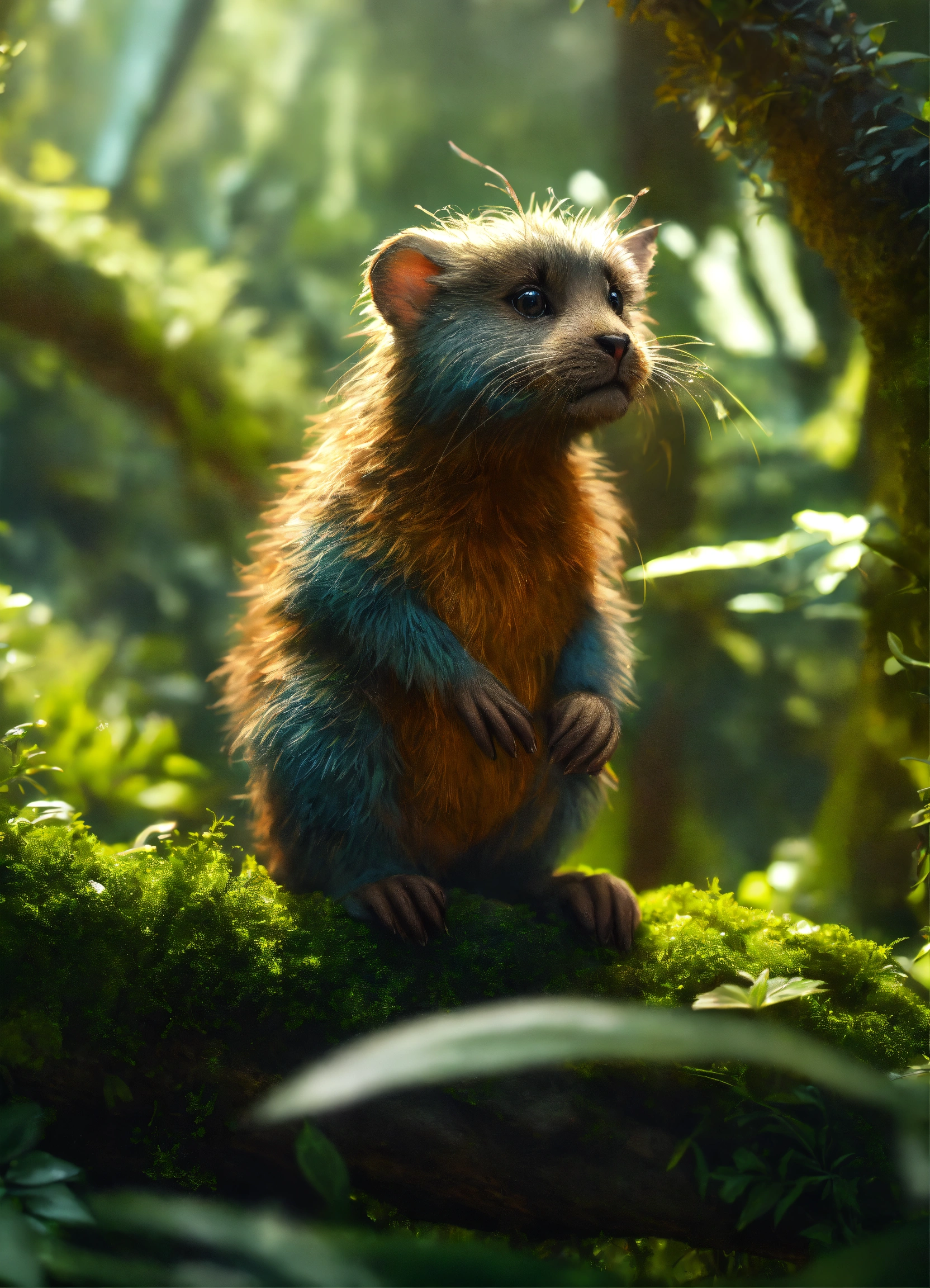 Lexica - Little hairy cute creature in a mystical jungle ultra ...