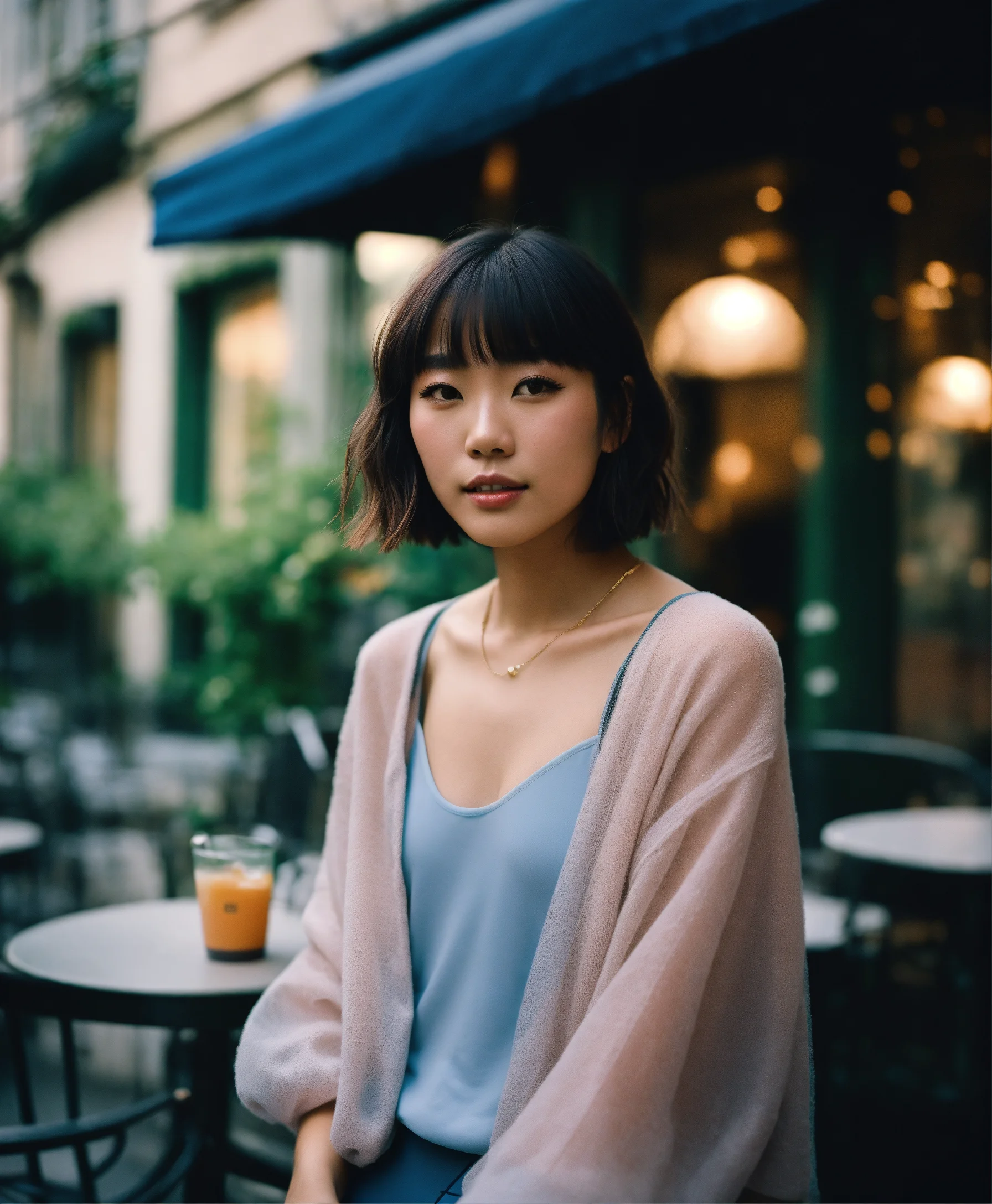 Lexica - Portrait of a beautiful Japanese fashion model with bob-cut ...