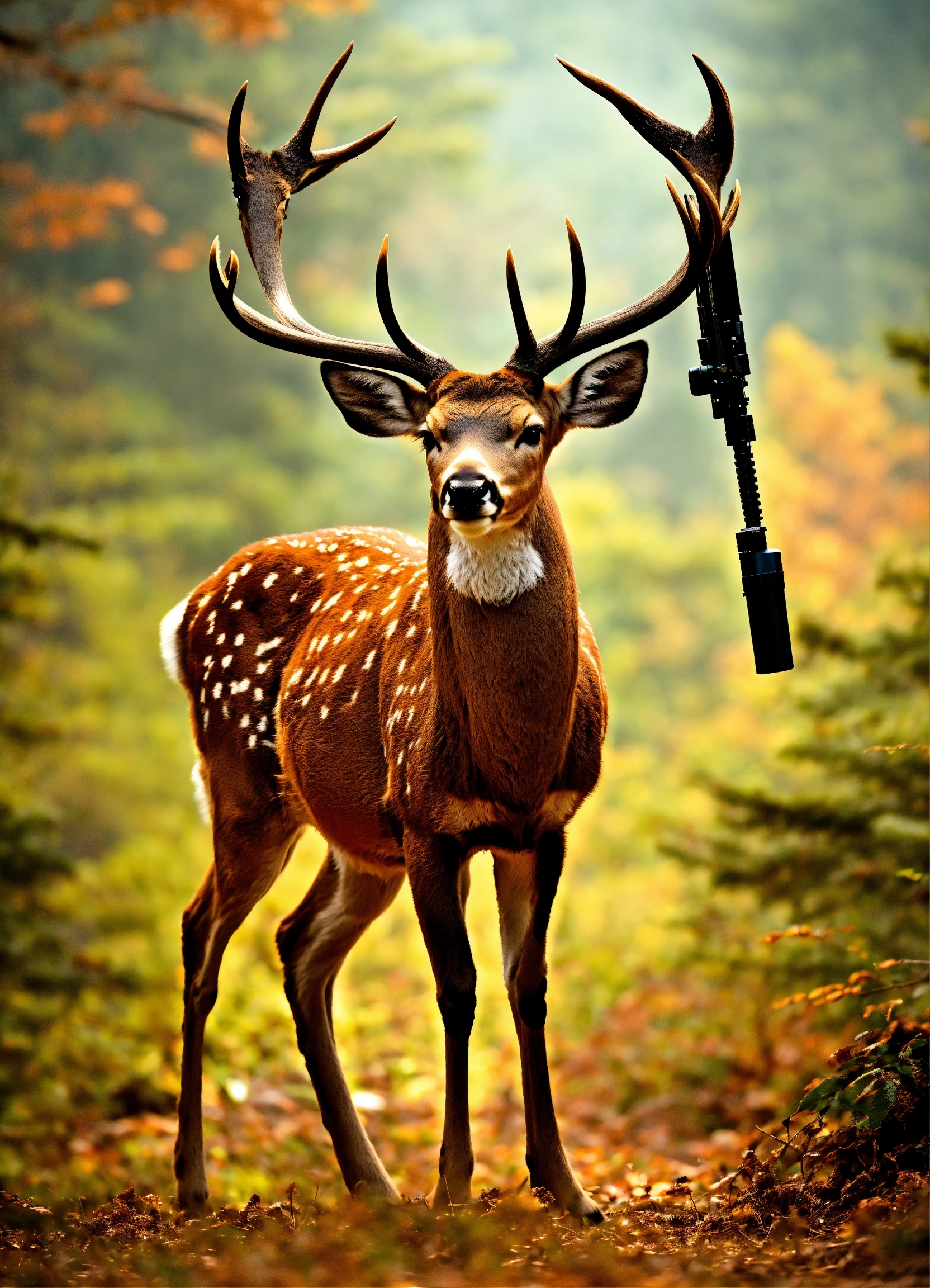 Lexica - Deer standing up with mini gun
