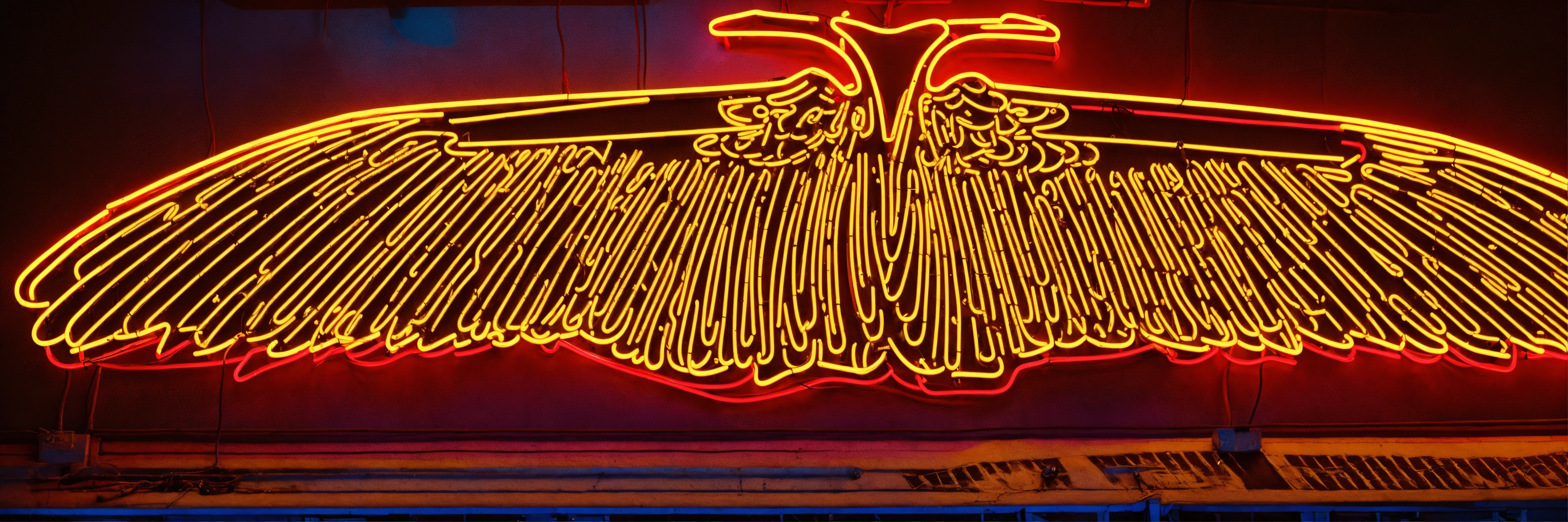 Lexica - Neon light sign with Vulture, Vulture with outstretched wing