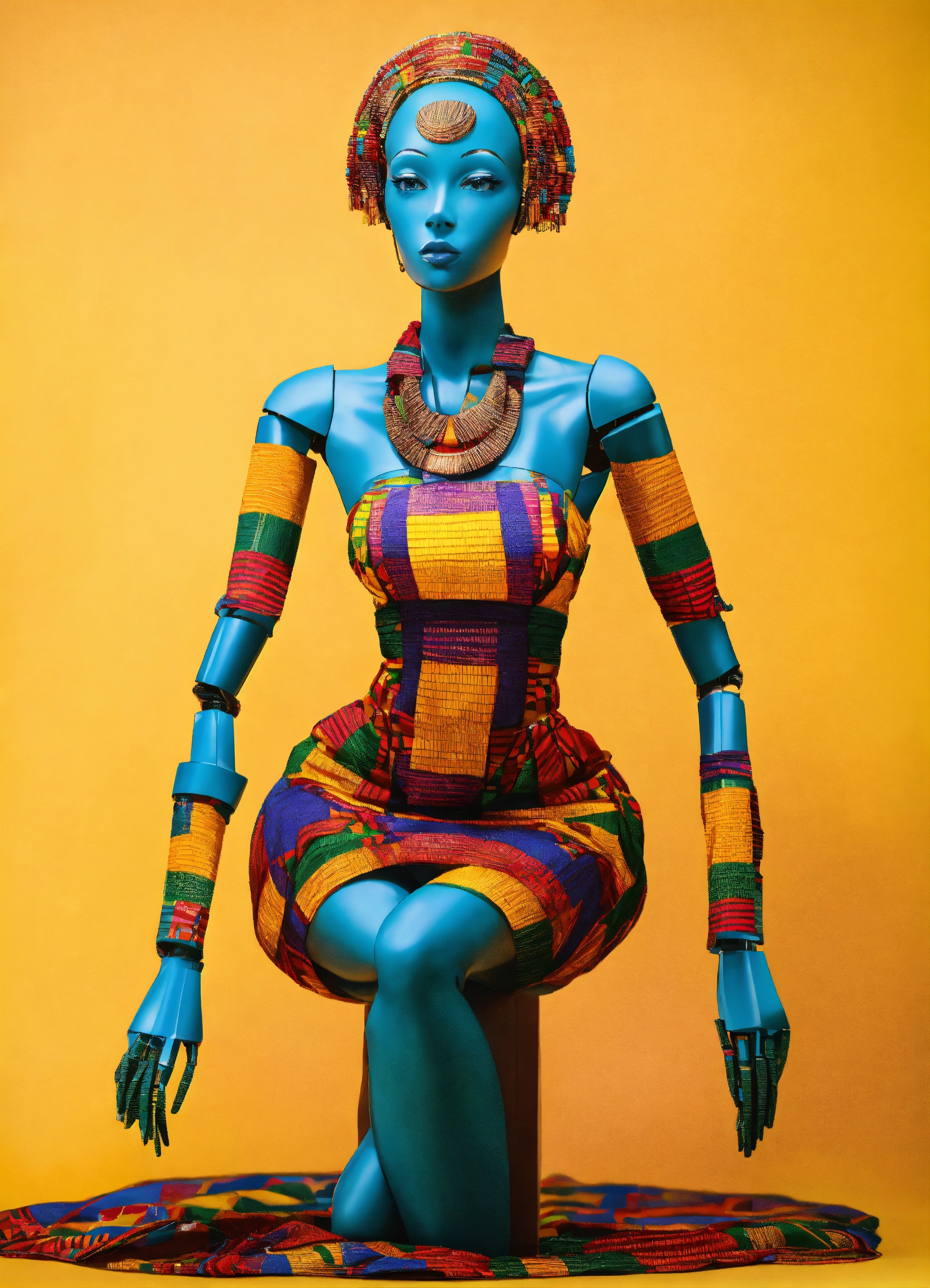 Lexica - A beautiful and slender robot african secretary, wearing a ...