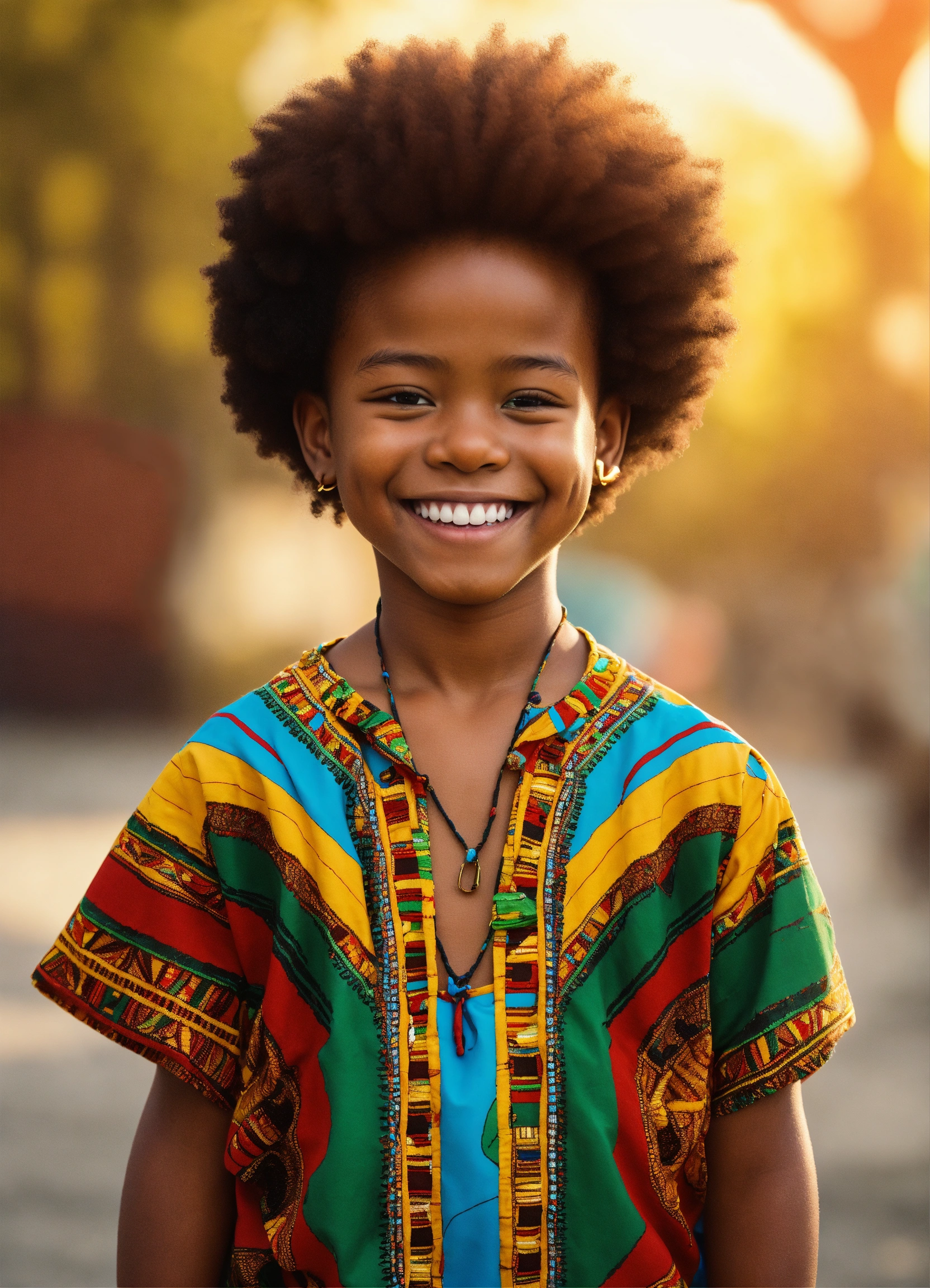 Lexica - 4K cartoon, young boy smiling, amazing afro, wearing vivid ...