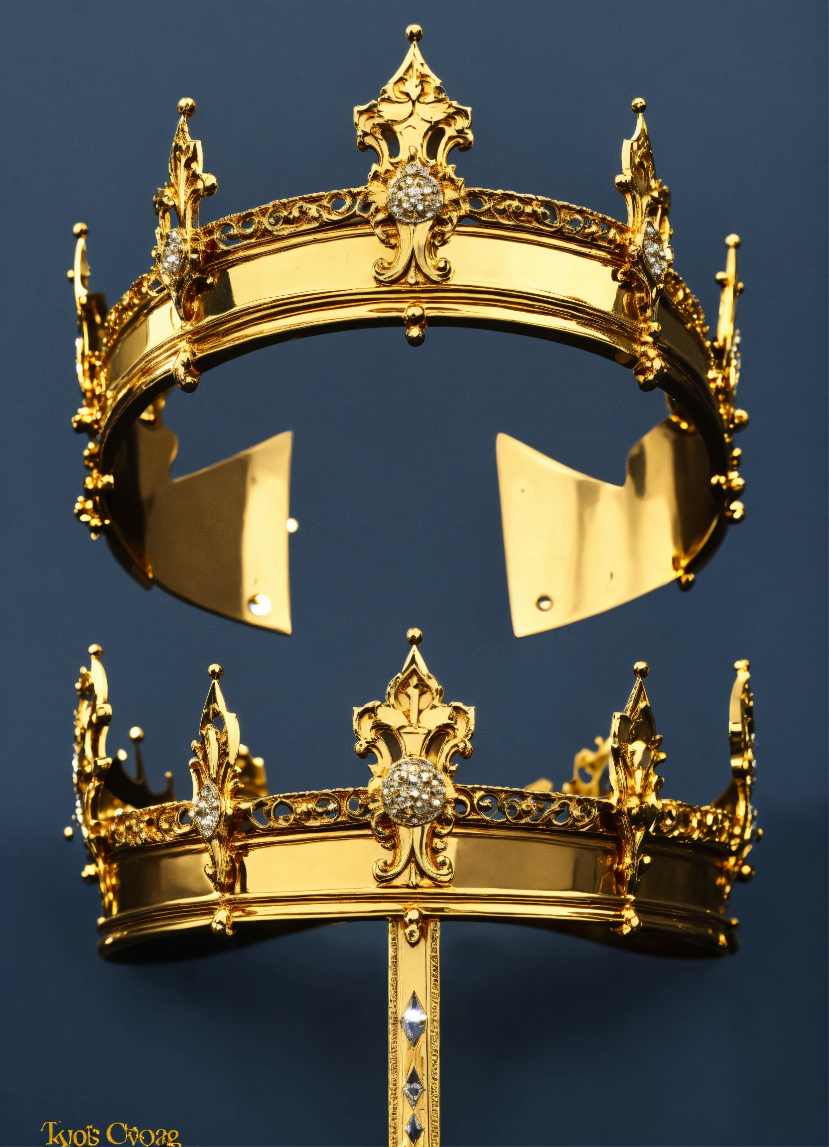 Lexica - Create a medieval king crown, plain gold, top view, 5 tips ...