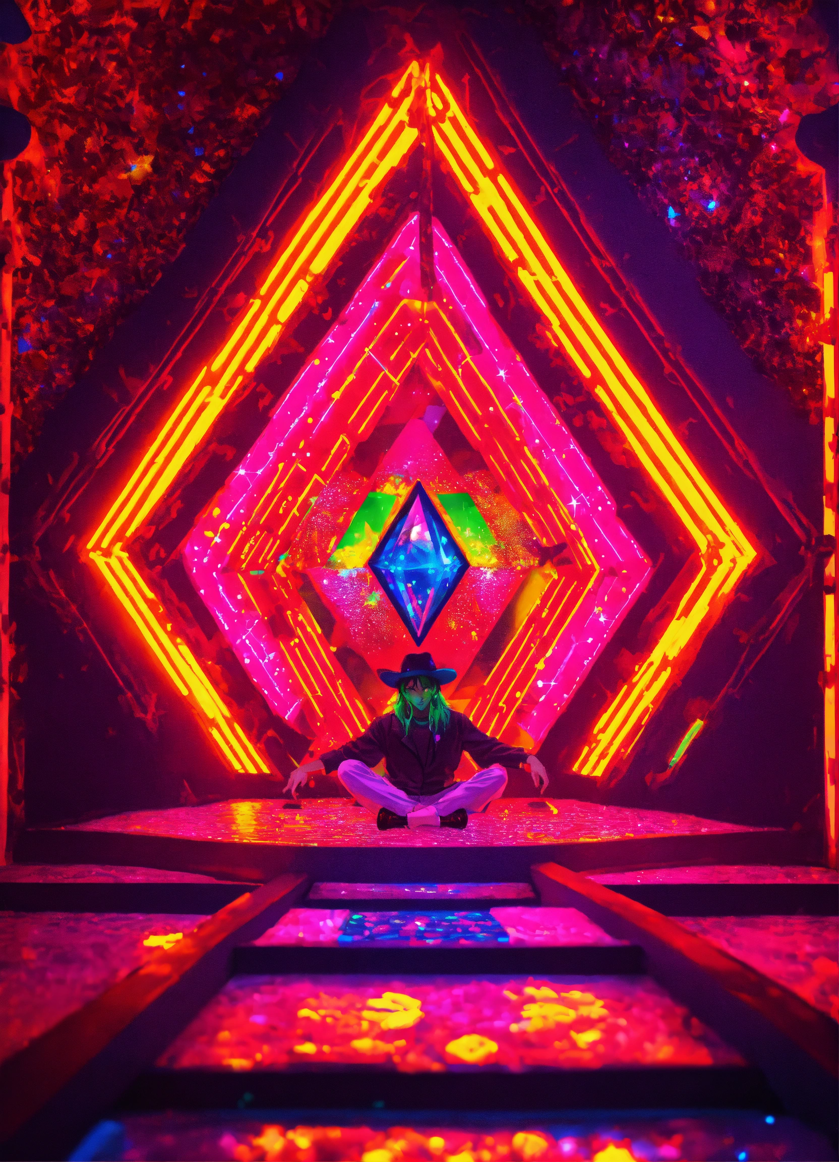 Lexica - Perfect focus Jigsaw diamond neon UV light DMT demon glitter Room.