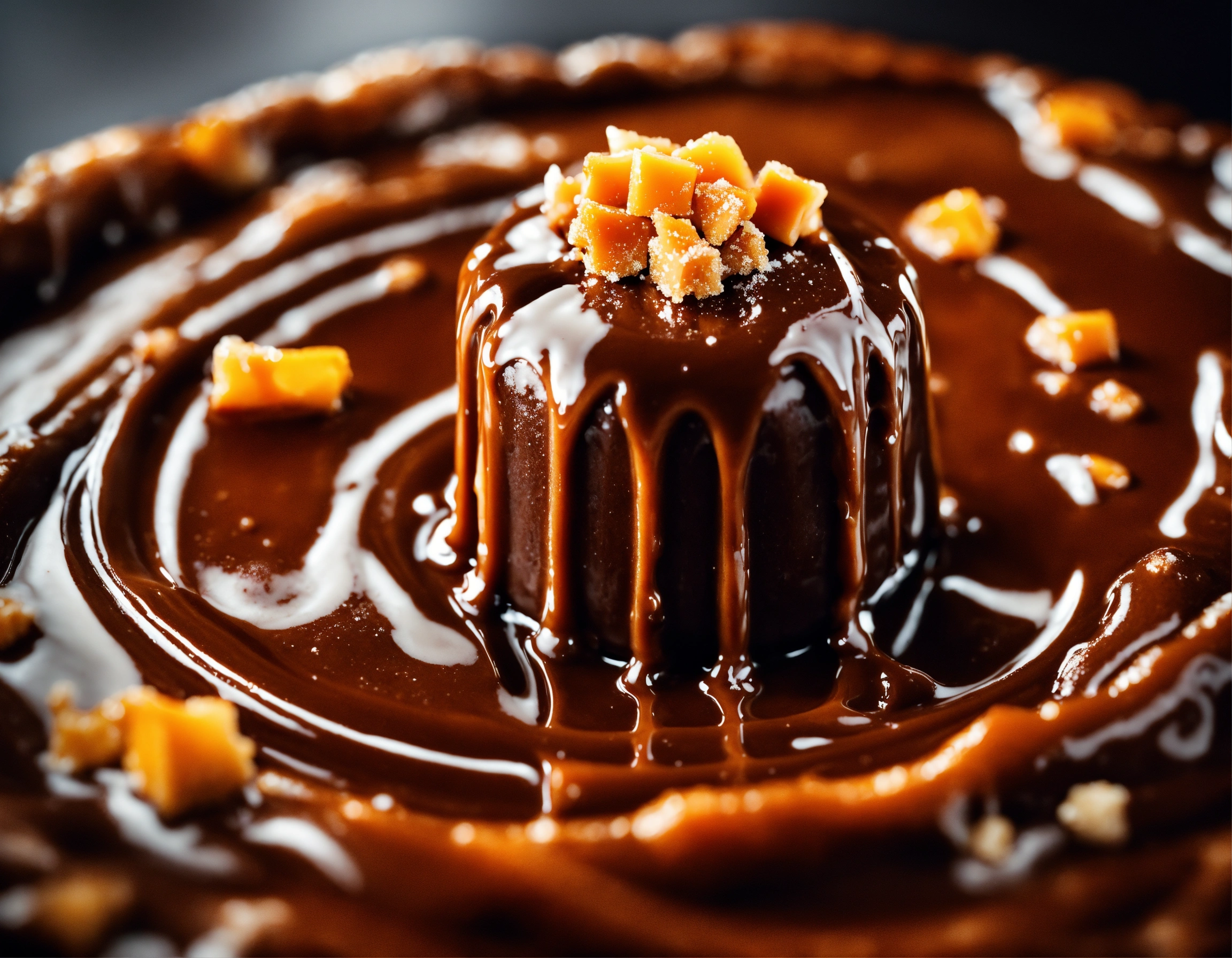 Lexica - Soft chocolate, with caramel flowing from the inside with ...