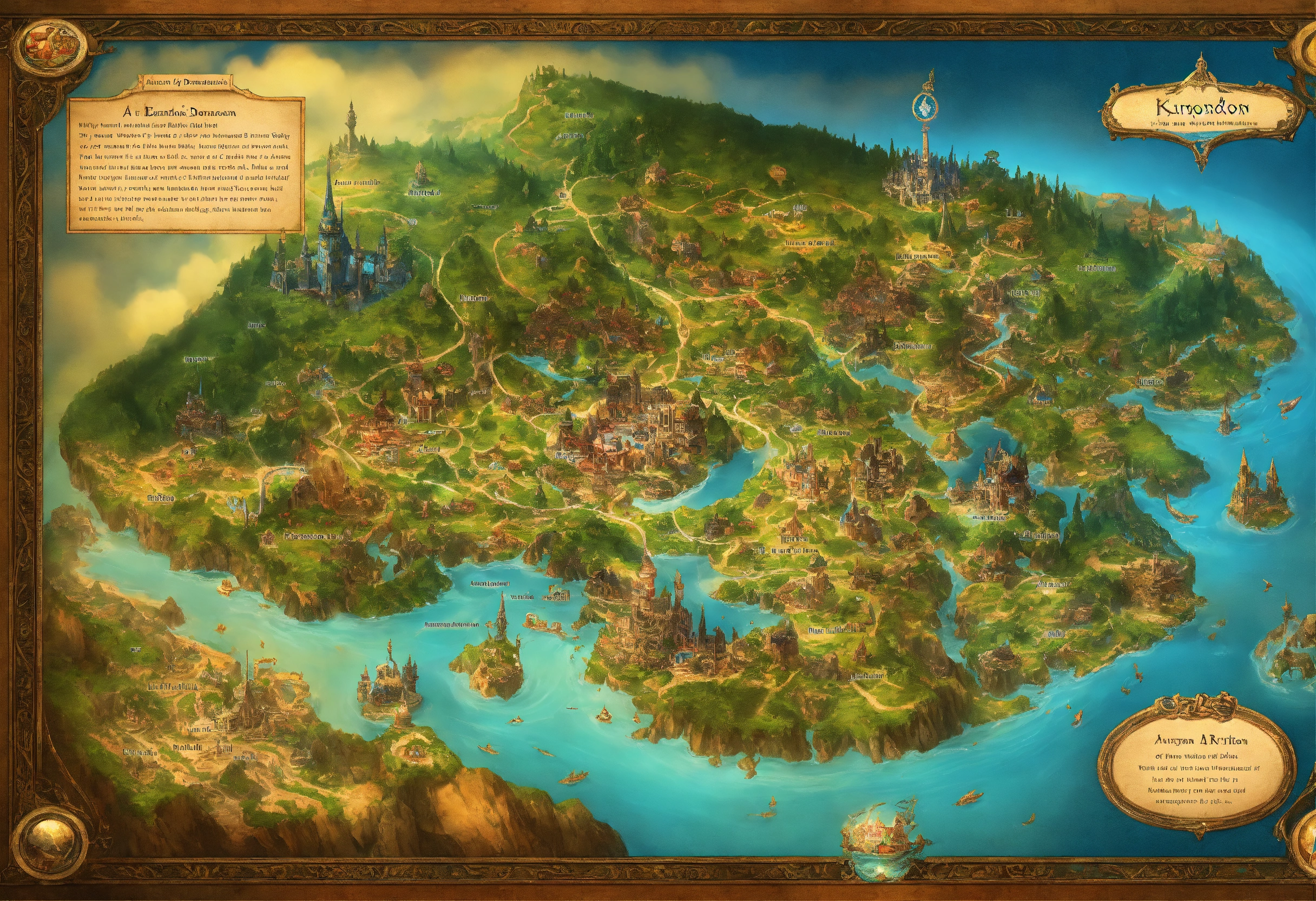 Lexica - Fantasy Map of a magical world called Eden, with 9 kingdoms ...