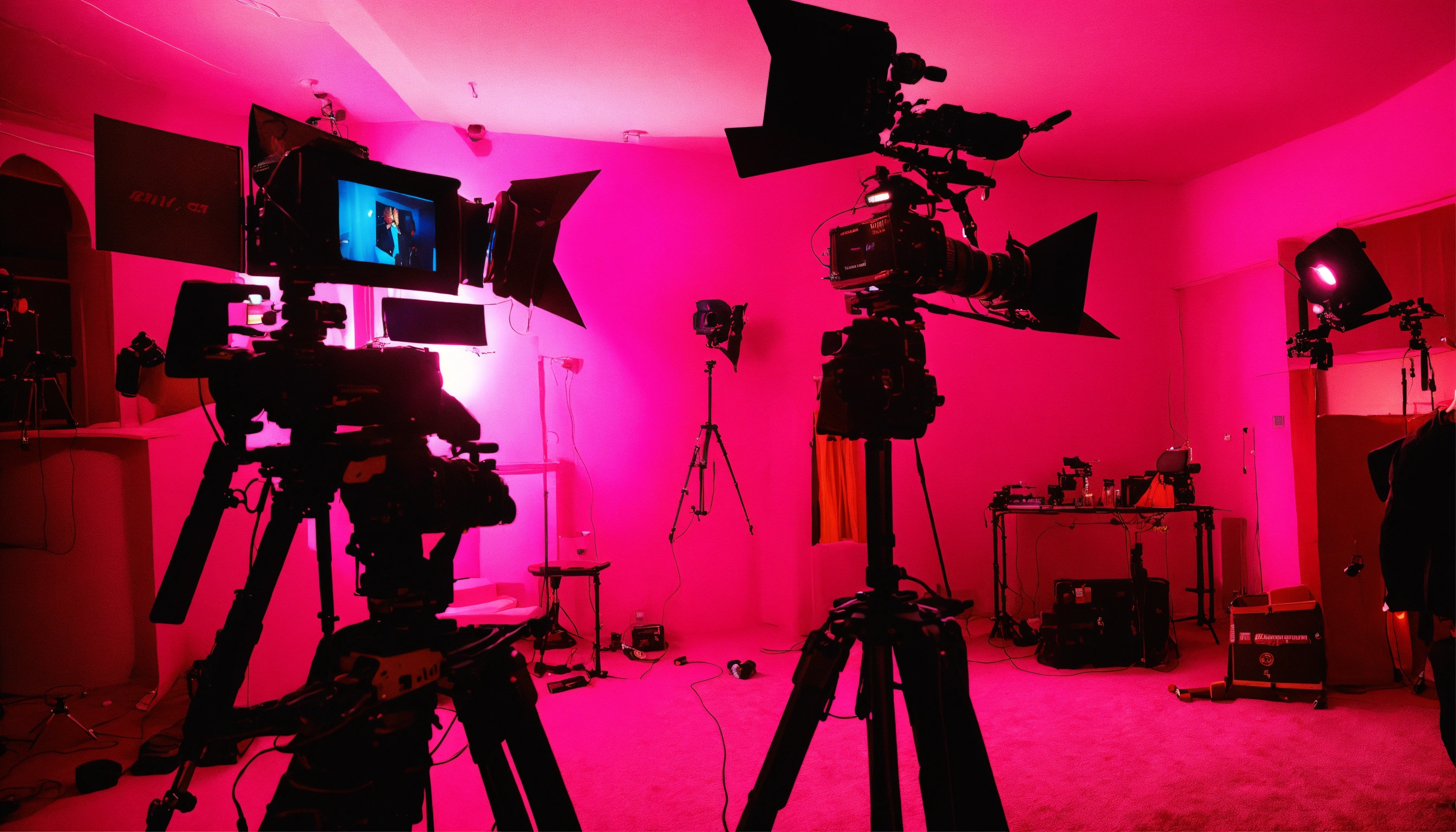 Lexica - Bedroom movie shoot, lights, cameras, movie cameras, film gear ...