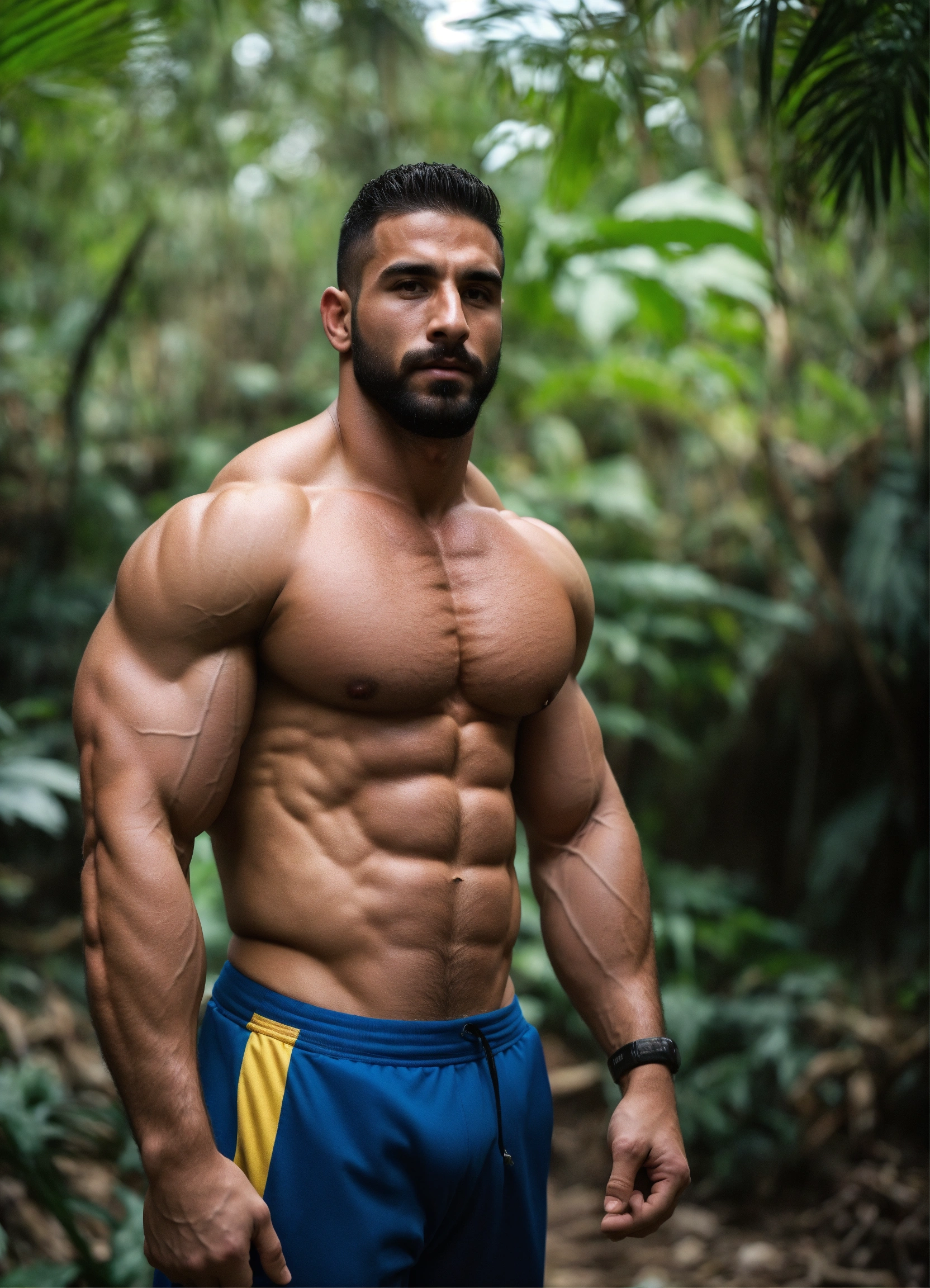 Lexica - 30-year-old man with big muscles, big bodybuilder, Jordanian ...