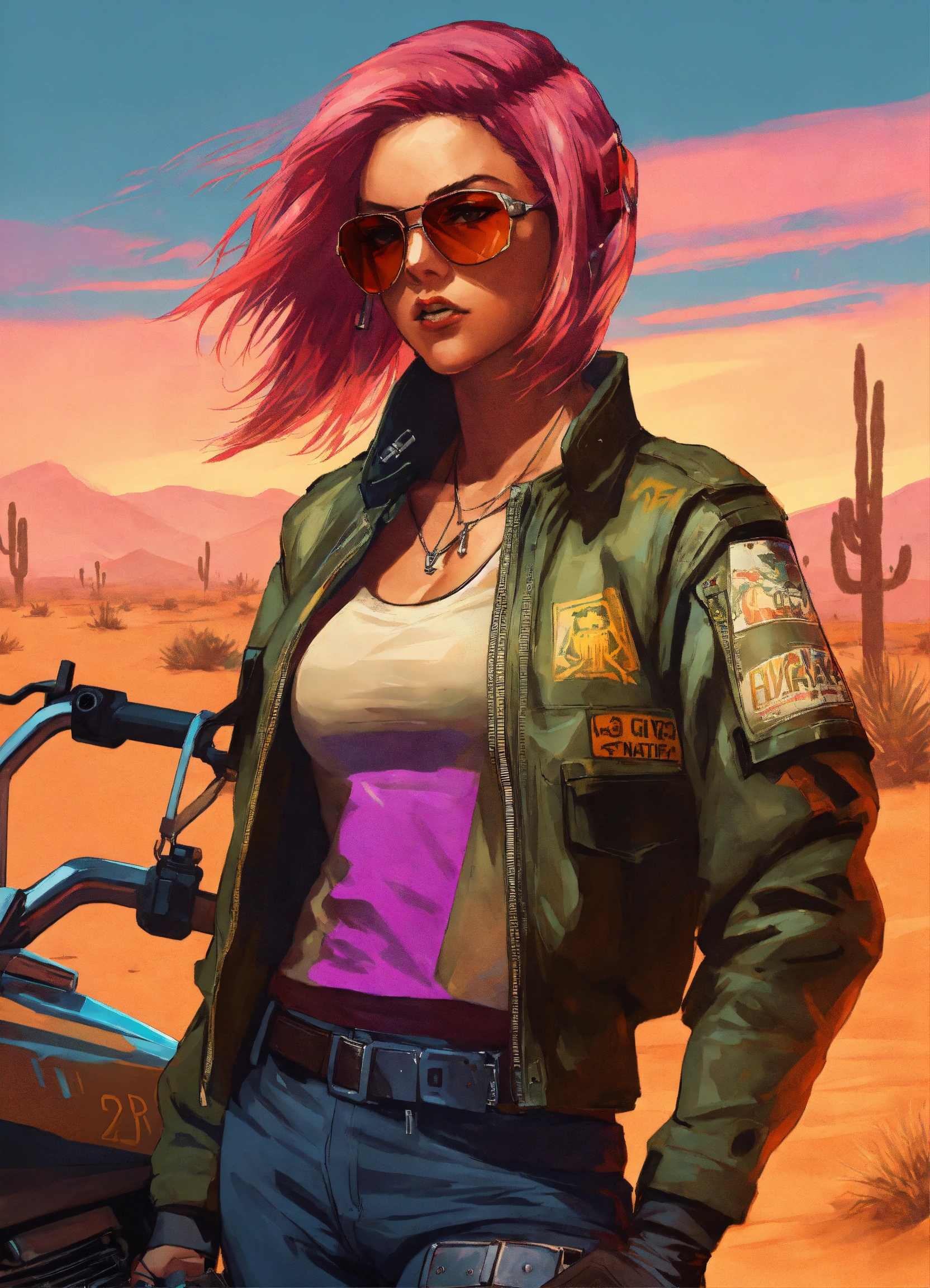 Lexica - Female cyberpunk early 20's motorcycle gang member naive but ...