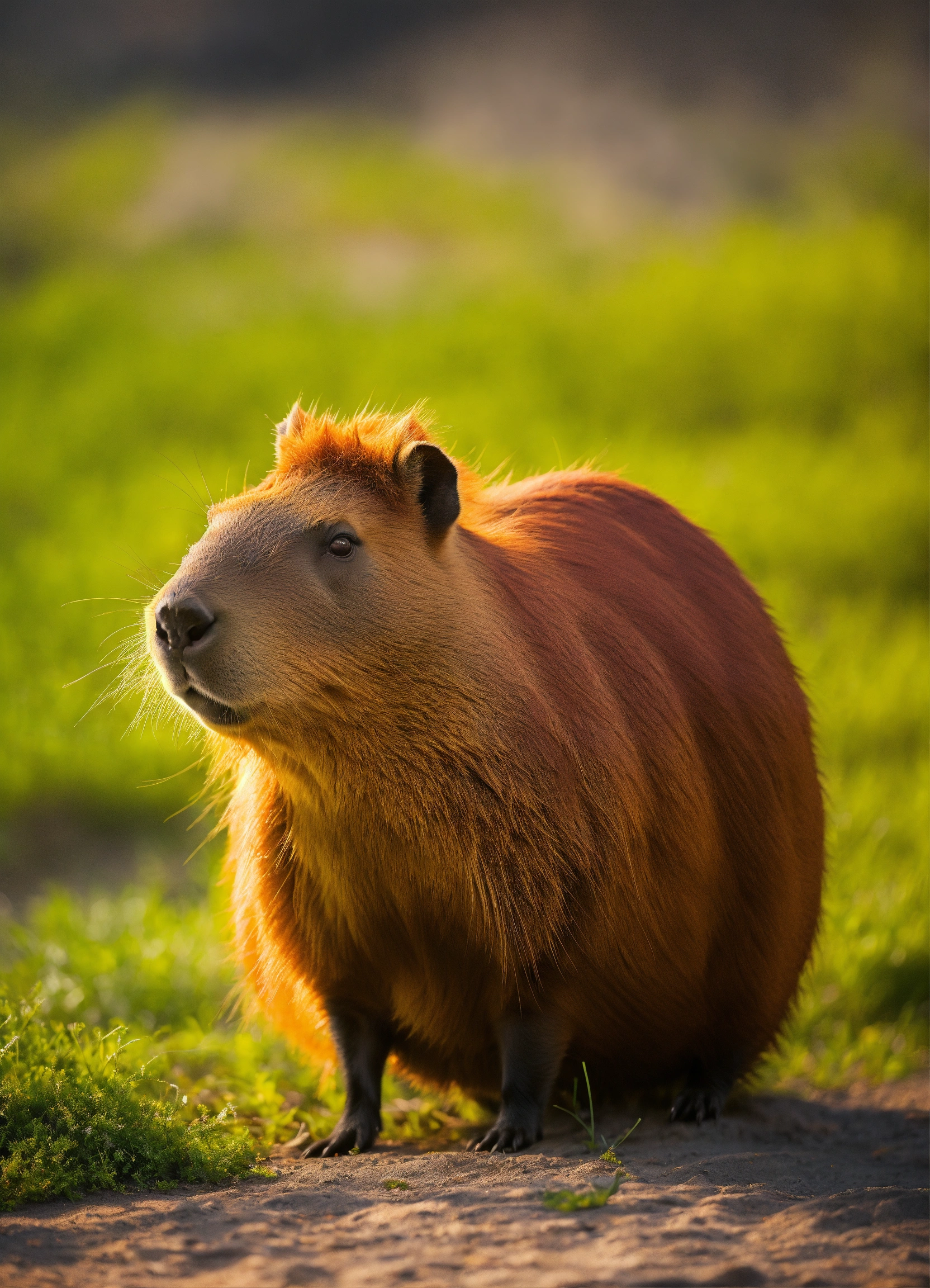 Lexica - A capybara with a red hair