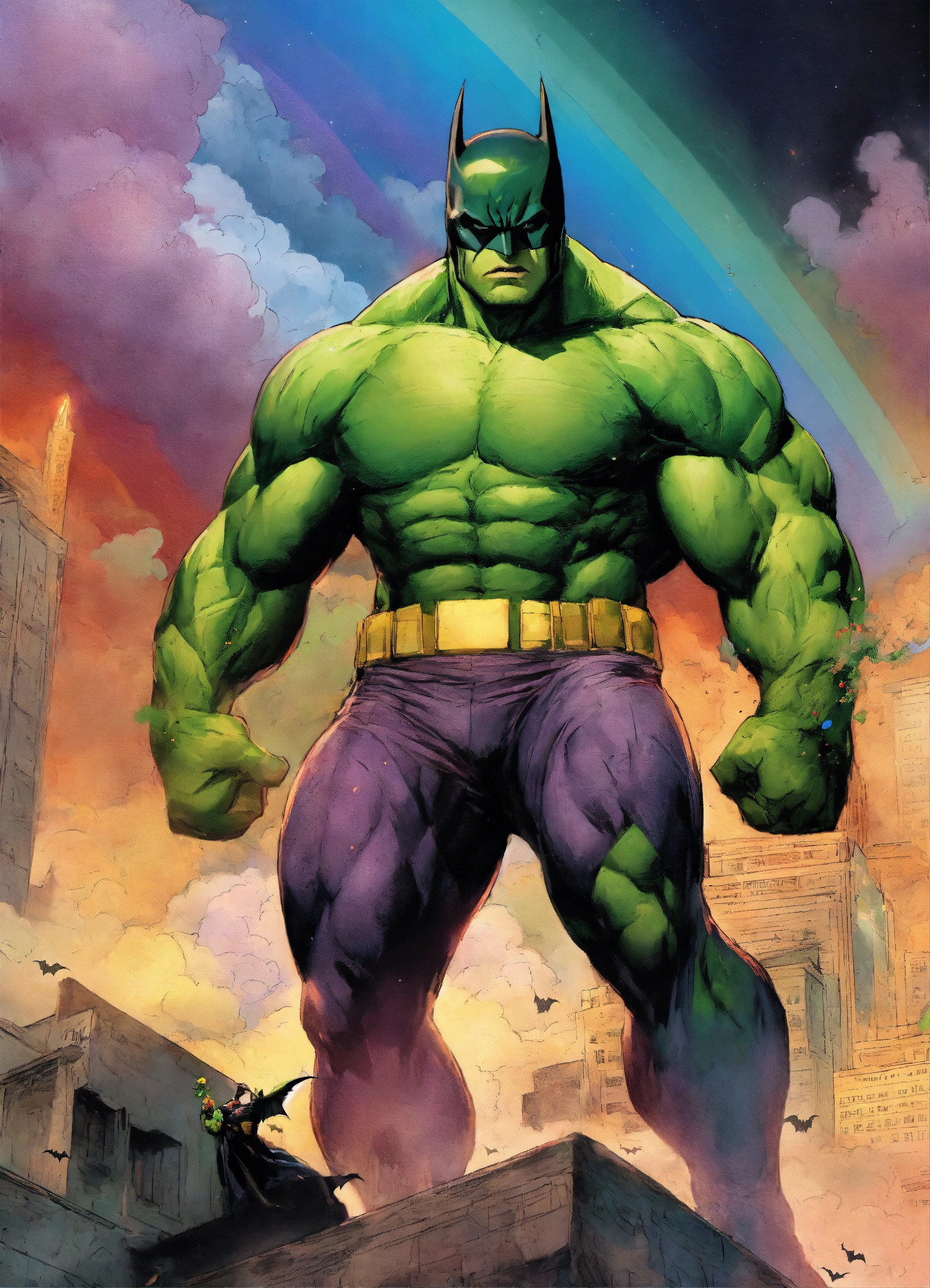 Lexica - Bat man hulk god rainbow