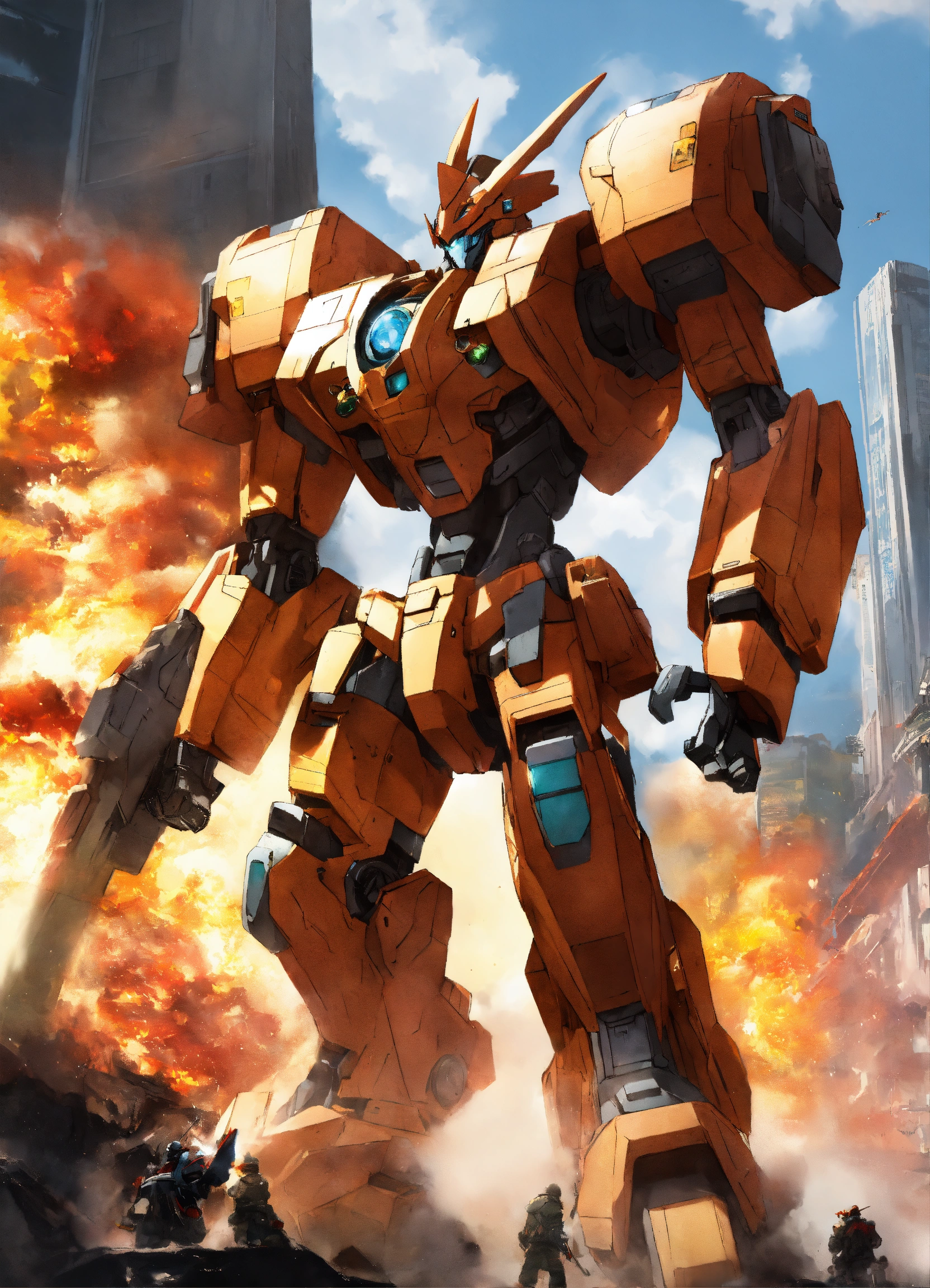 Lexica - Anime mecha fighting against kaijuu