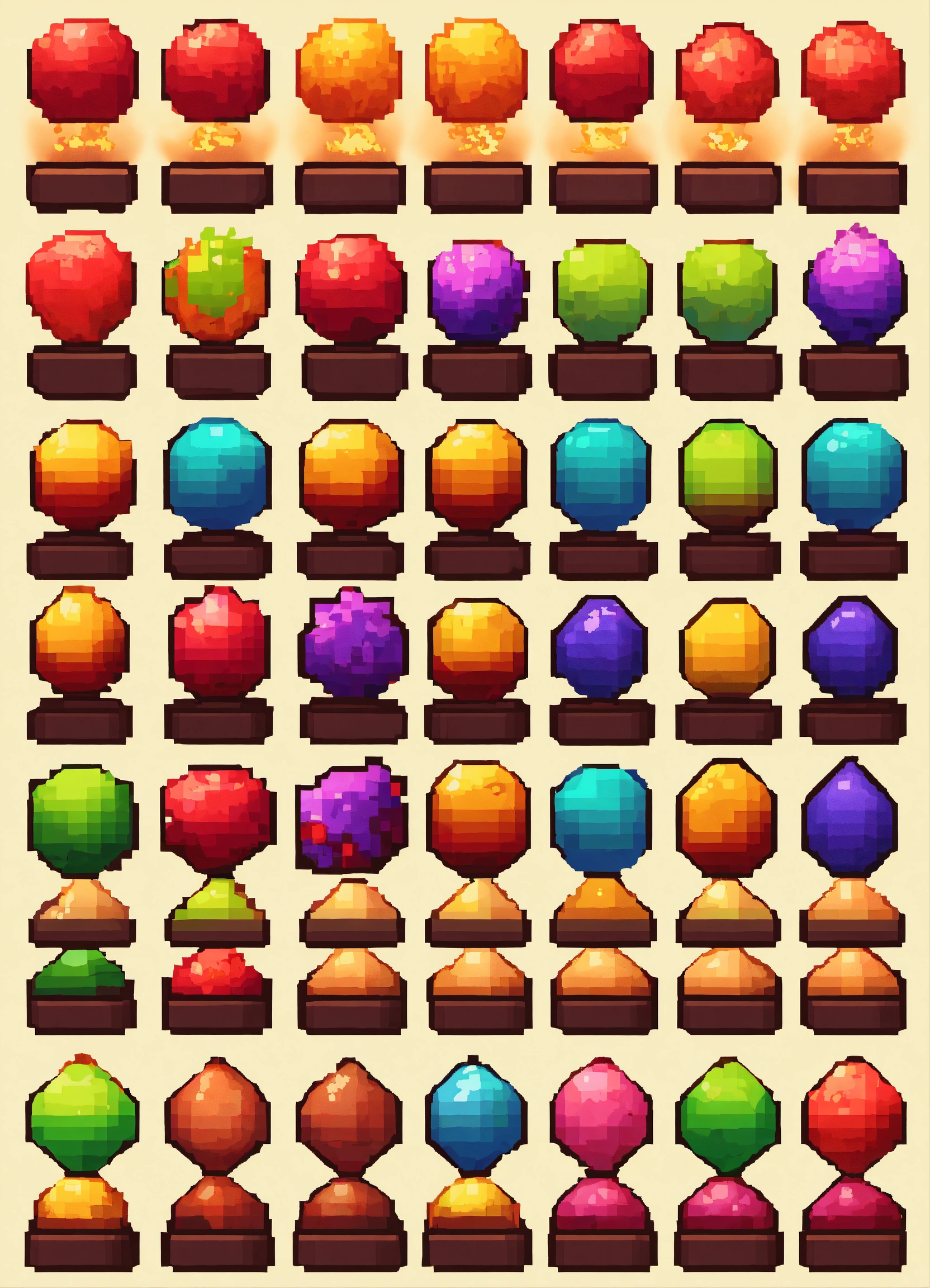 Lexica - Simple pixel sprite concept sheets of gumdrops.