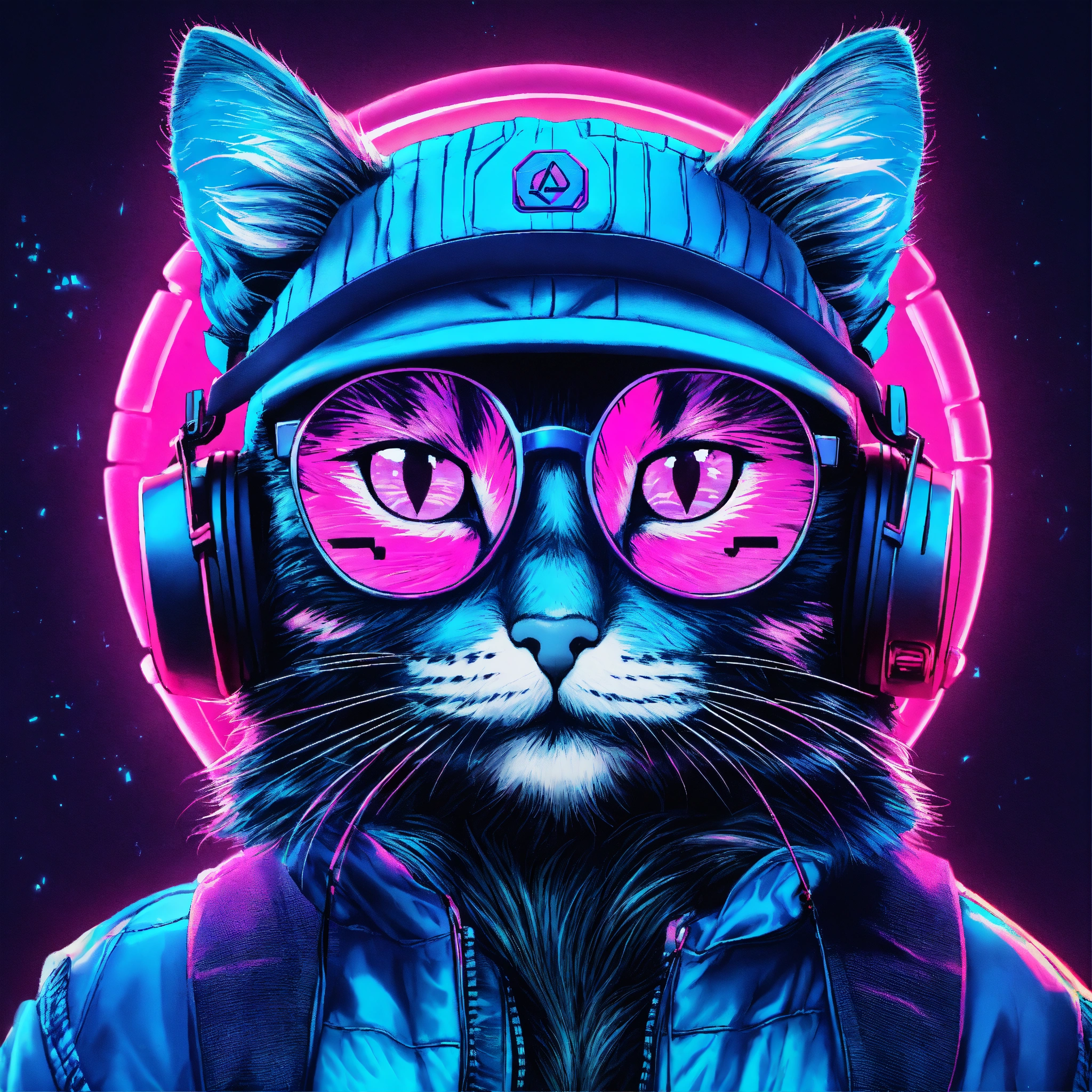 Lexica - "Cyber siberian Kitty with round small glasses", "Gamer", logo ...