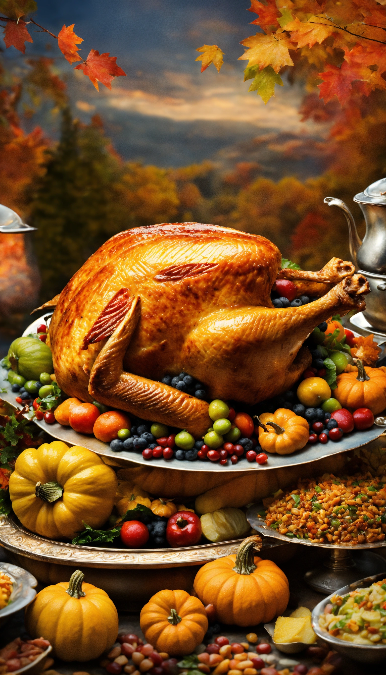 Lexica - Happy thanksgiving colorful cool, turky fry, surreal ...