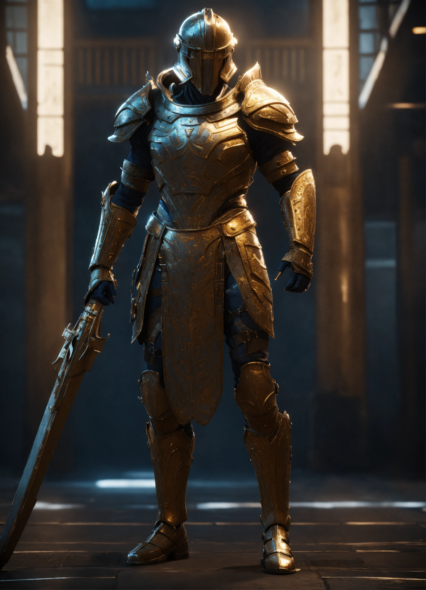 Lexica - Full body of a sci fi gladiator, slender body proportions ...