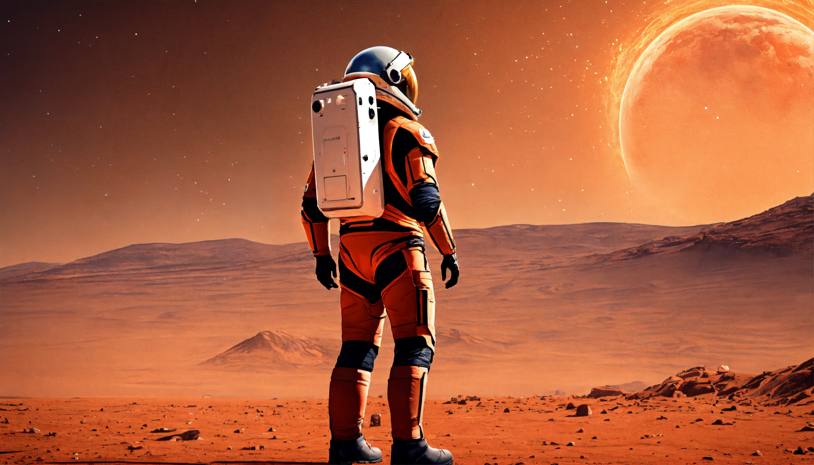 Lexica - Produce an image of Elon Musk on Mars planet. Ensure high ...