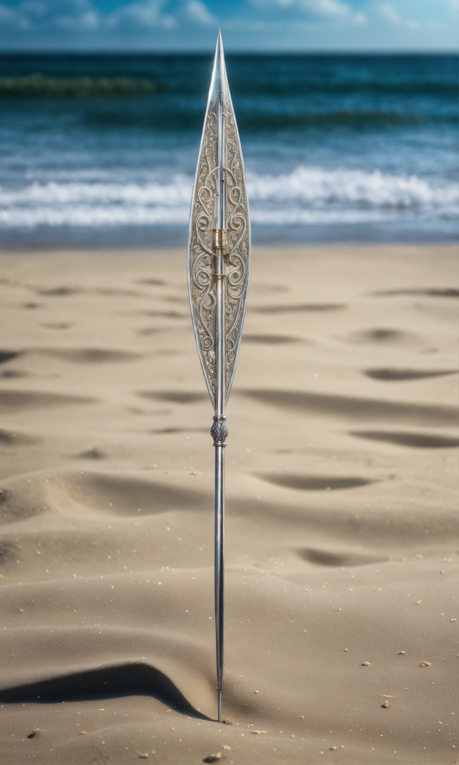 Lexica - 8k, picture of a narrow and delicate toothed spear with sharp ...