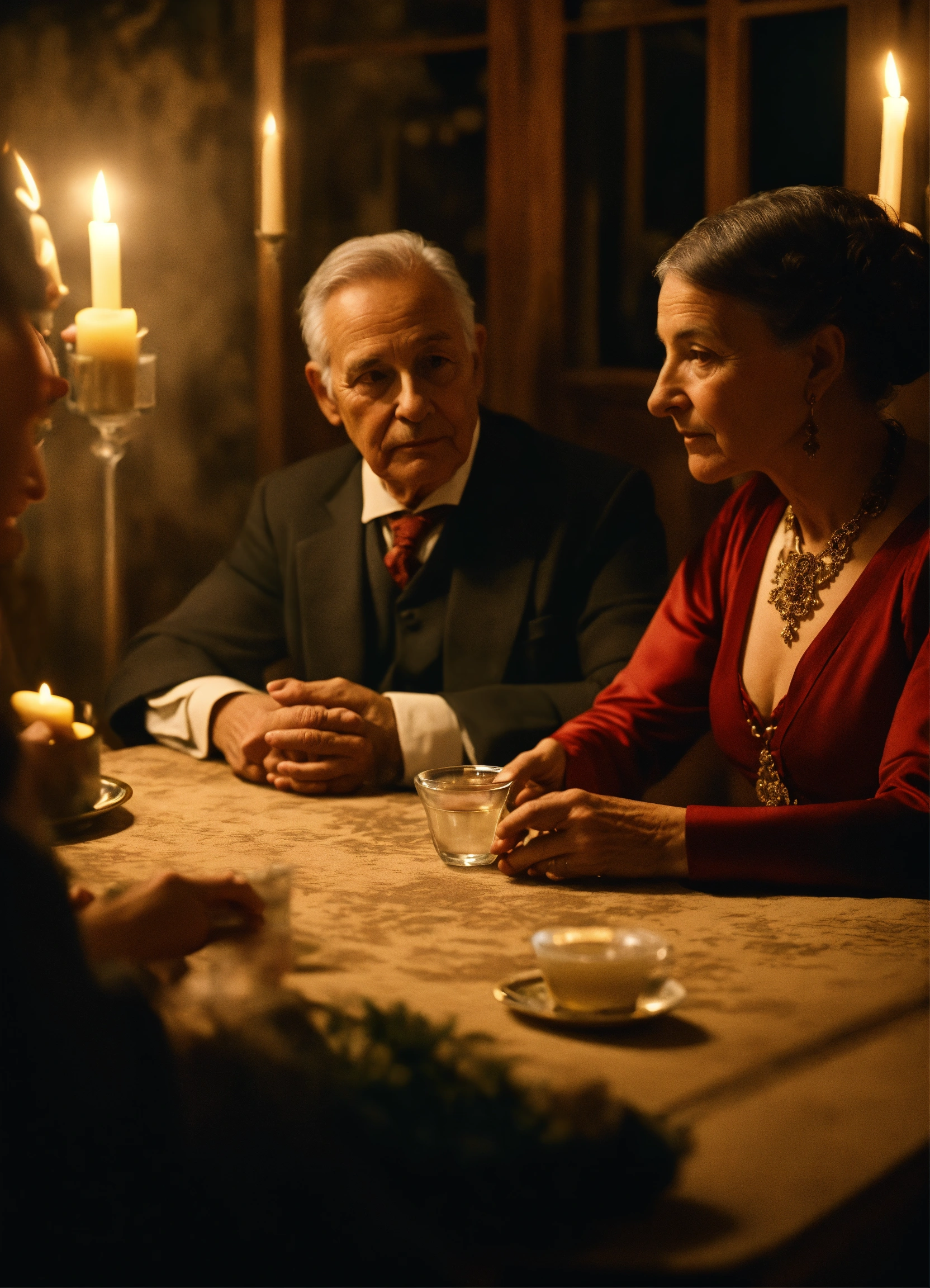 Lexica - 04 adults from the last century sitting hand in hand at a ...