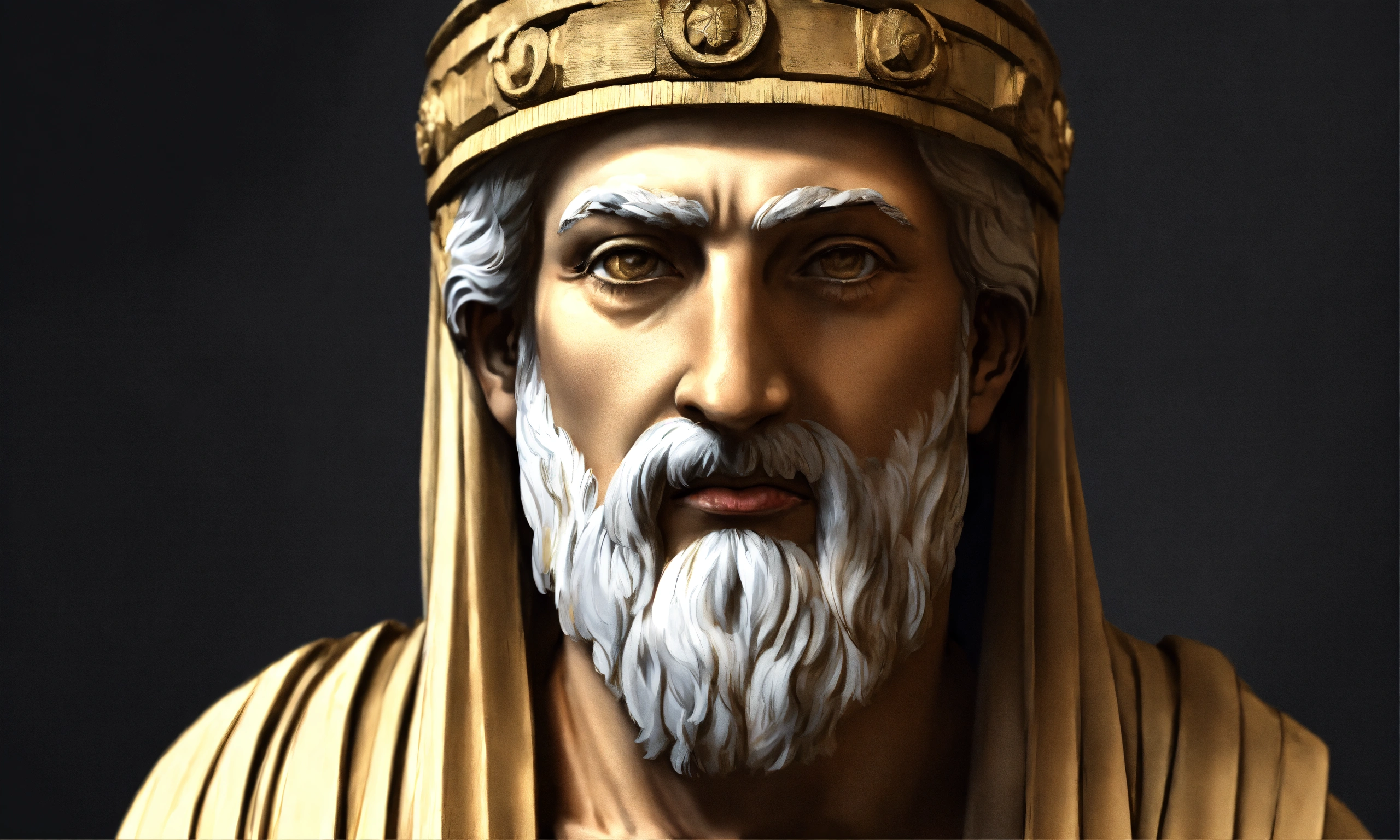 Lexica - Confused Athenian philosopher, facing front, dark background ...
