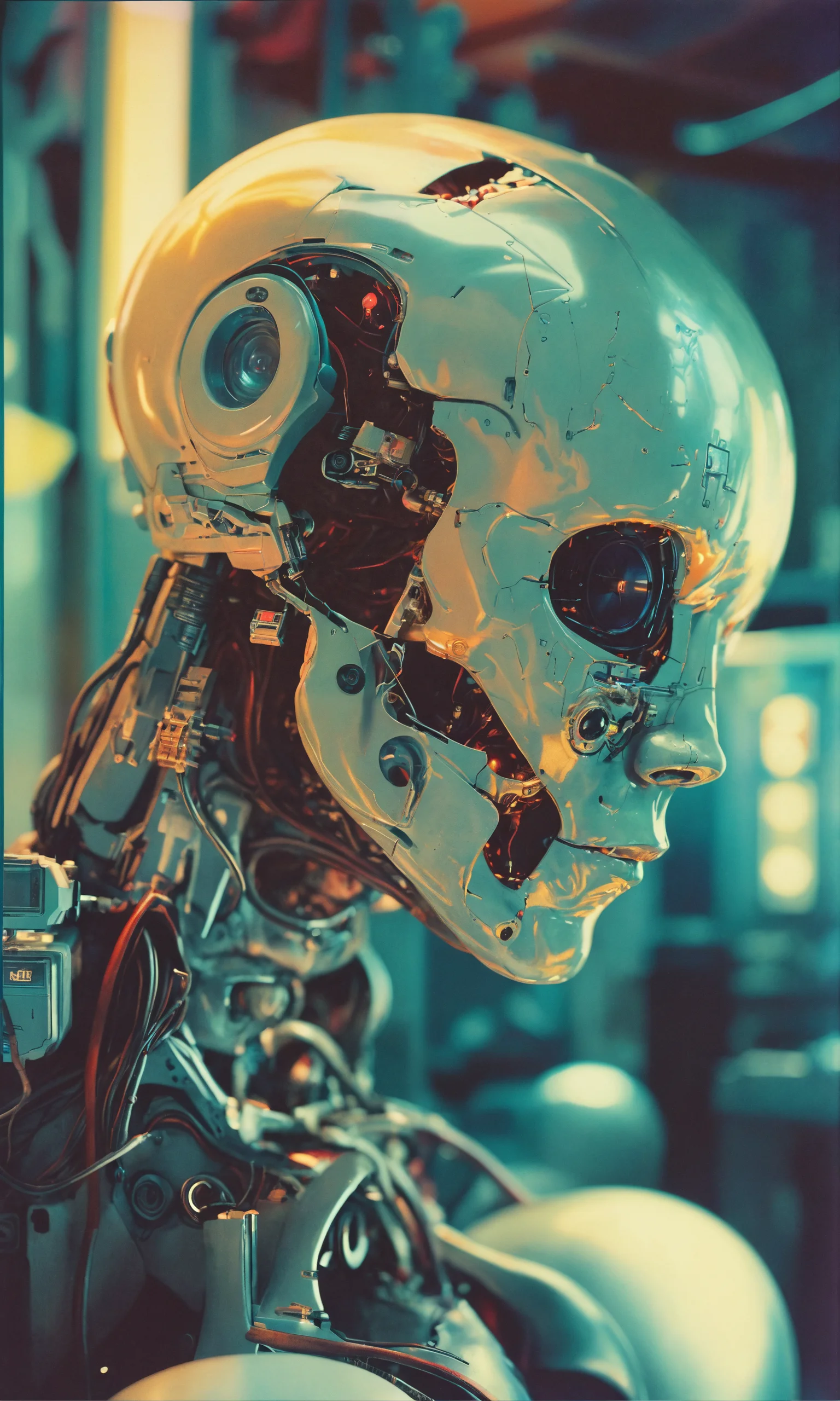 Lexica - Polaroid analog style Photography of A cyborg meticulously ...