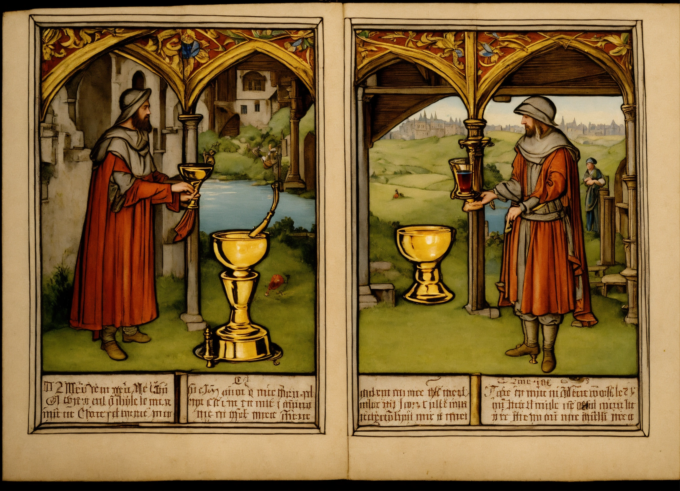 Lexica - 2 chalices of mead held by 2 men hanging around during the ...