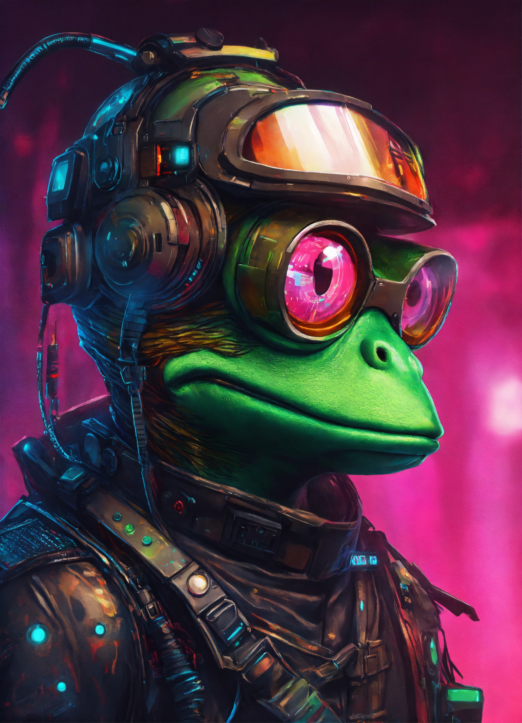 Lexica - Cyber punk Pepe side face