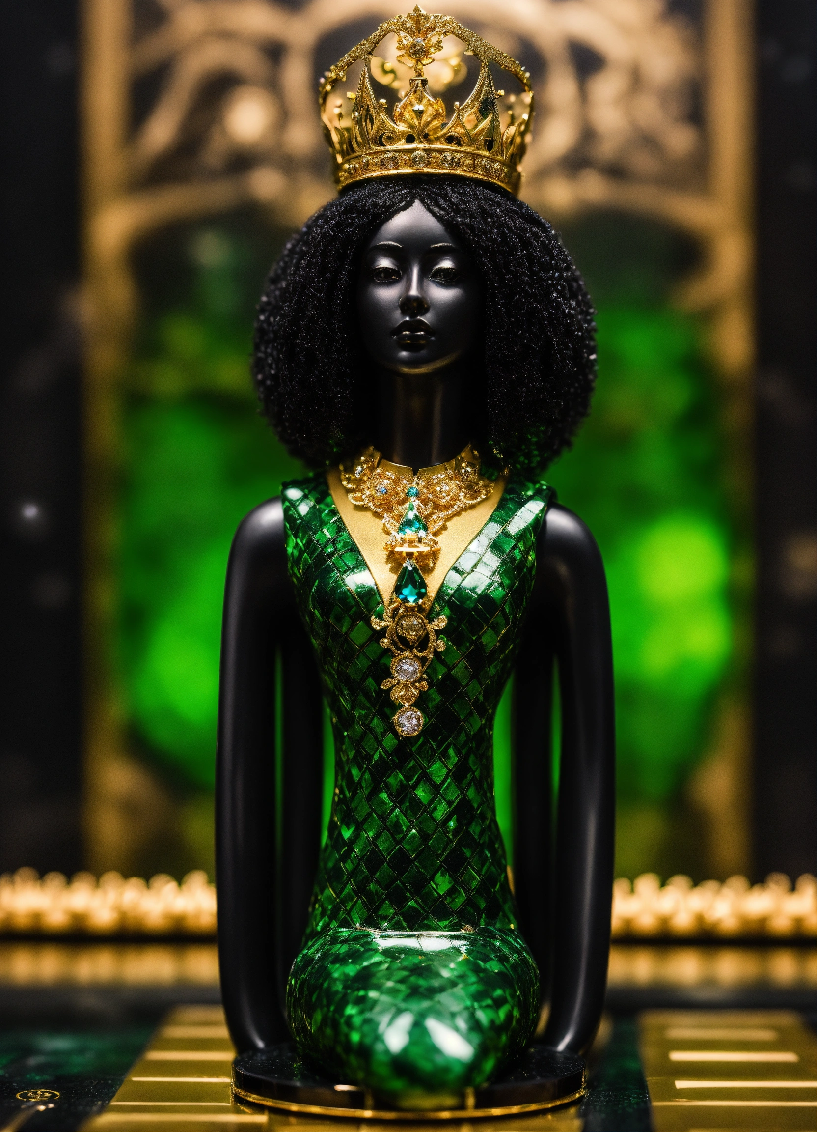 Lexica - Minimalism. Black Solar Queen with long oversized green ...