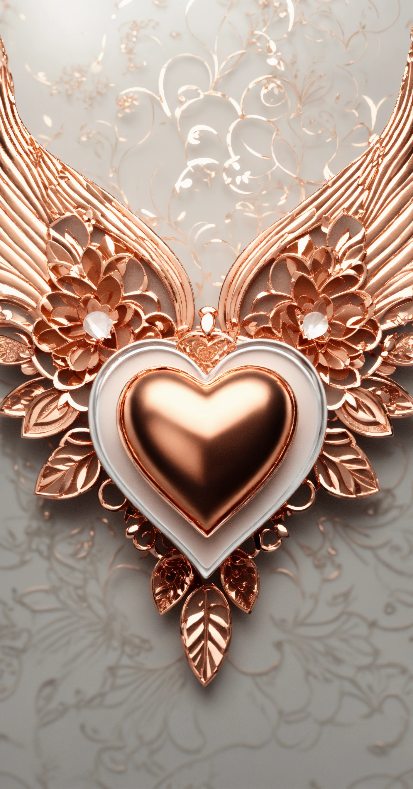 Lexica - Beautiful and perfect rose gold heart, detailed, digital ...