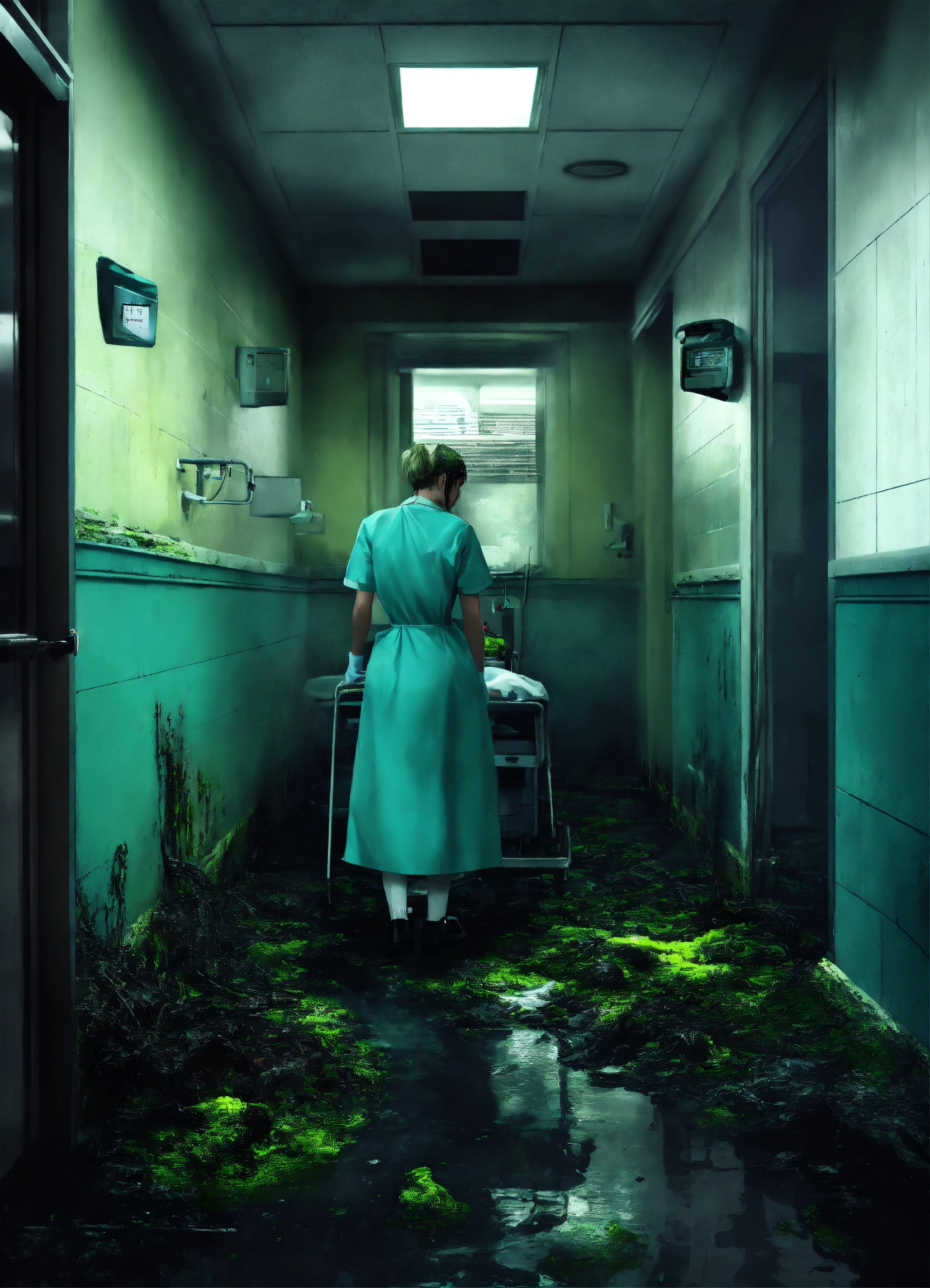Lexica - , Photo realistic,, eery,, dark, moldy, evil nurse ghost ...