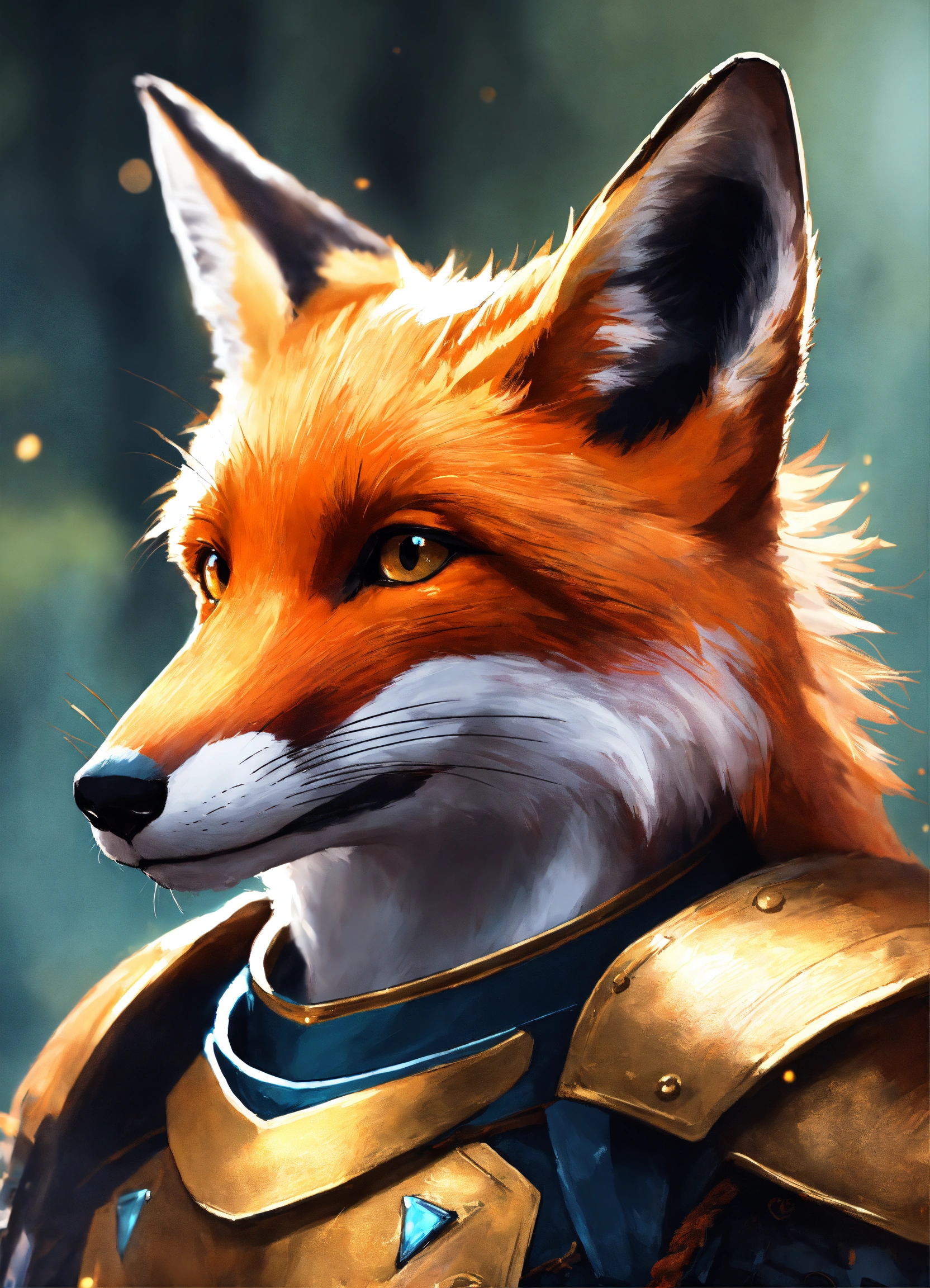 Lexica - Portrait a fox, concept art 4k, by Orion_12. Fox has barding ...