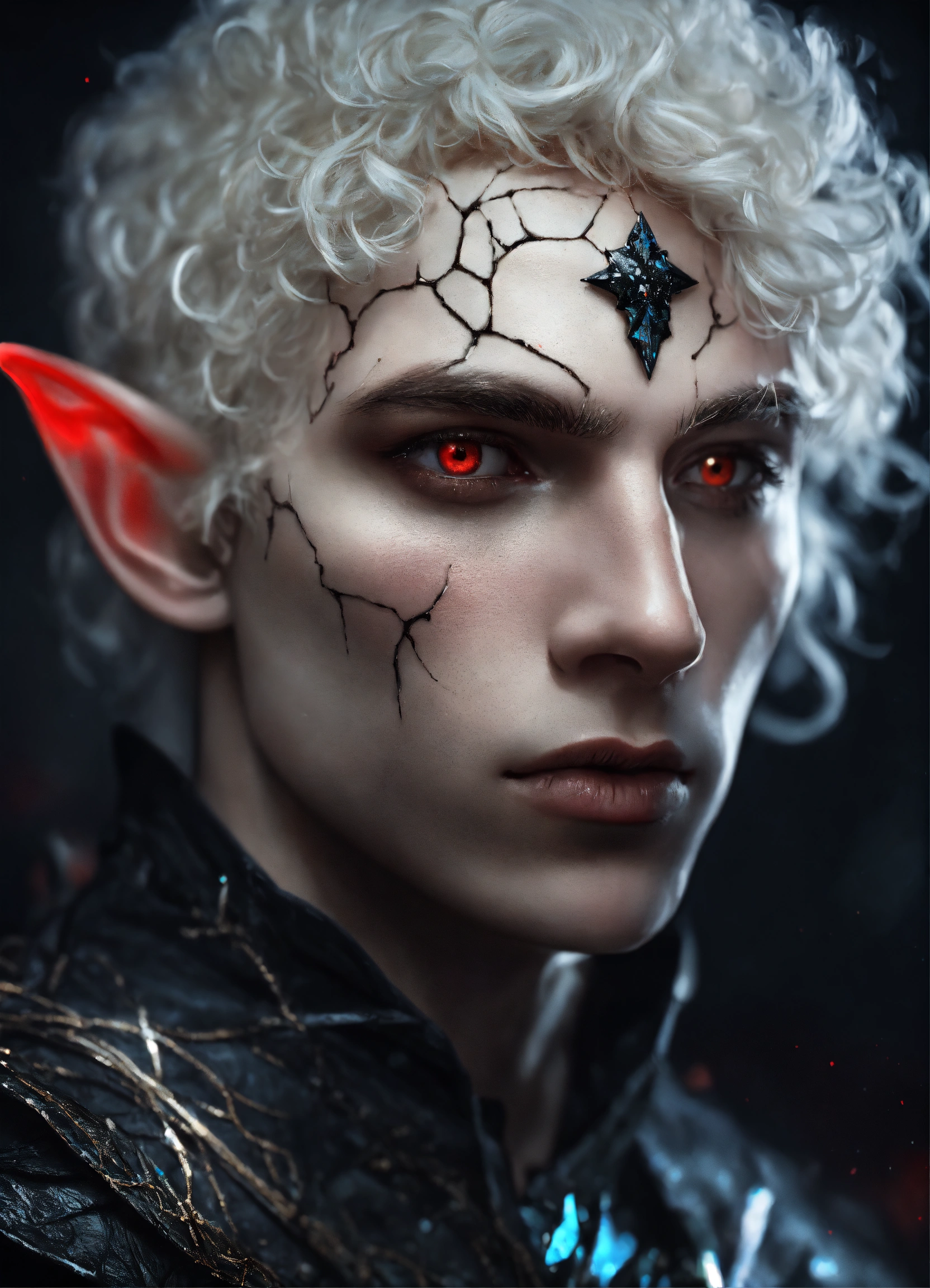Lexica - Fantasy portrait of a sickly pale-skinned male elf sorcerer ...