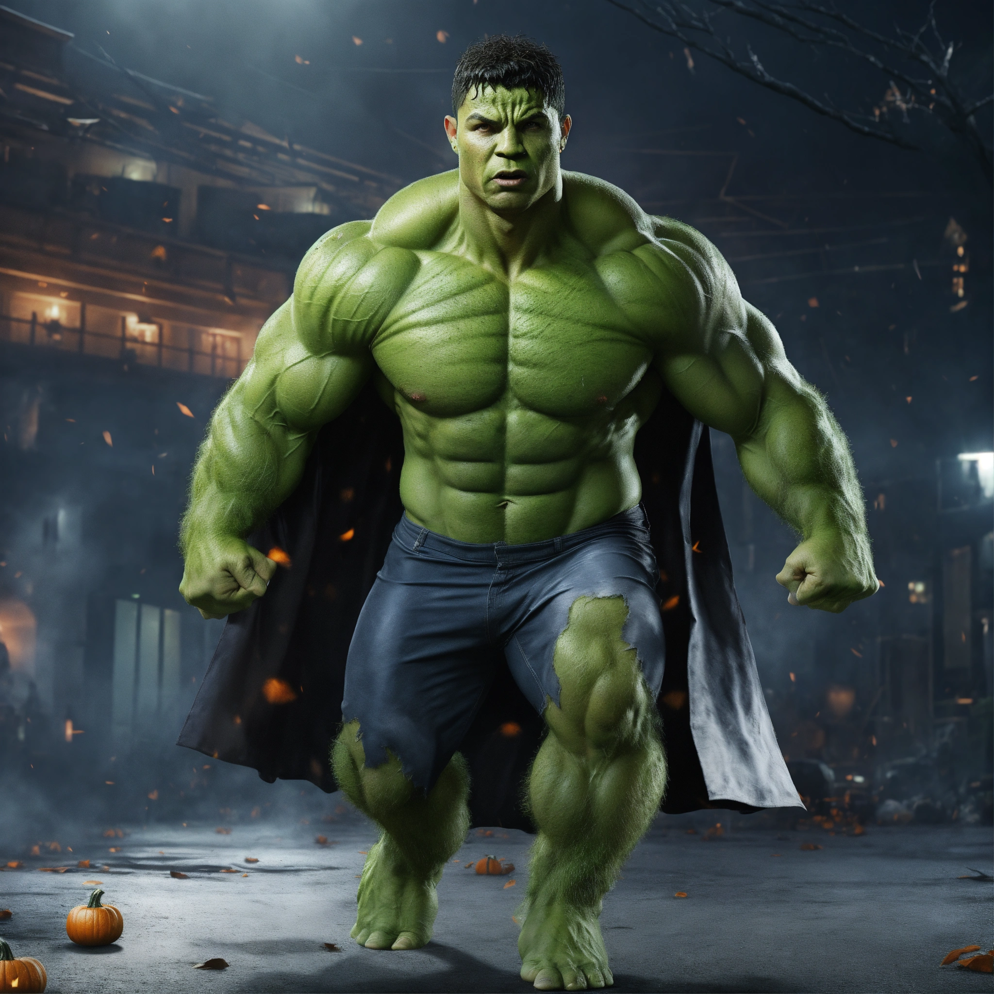 Lexica - Ronaldo dressed for haloween as hulk, realistic 8k