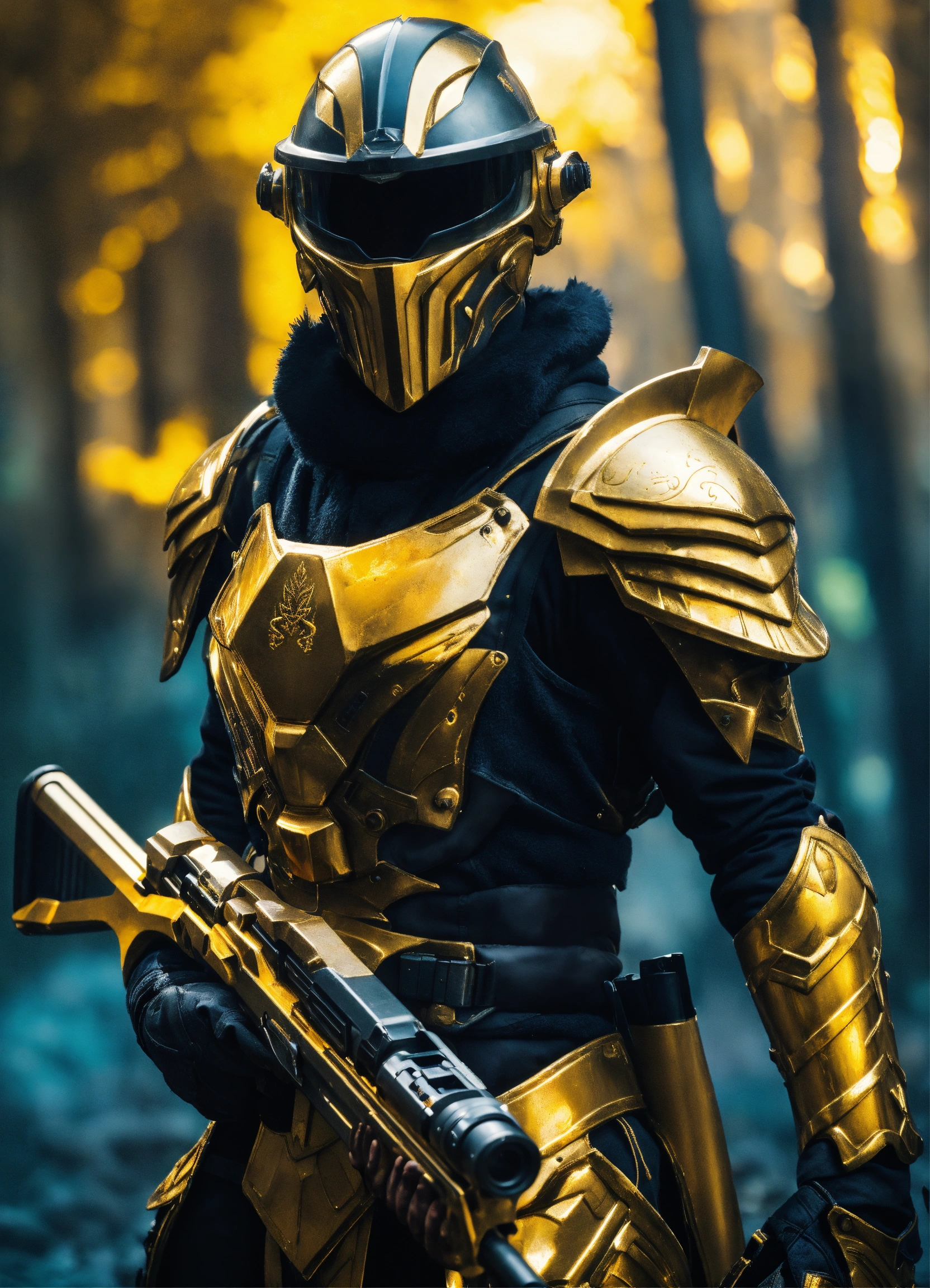 Lexica - Full body of a high elf sci fi soldier wearing heavy sci fi ...