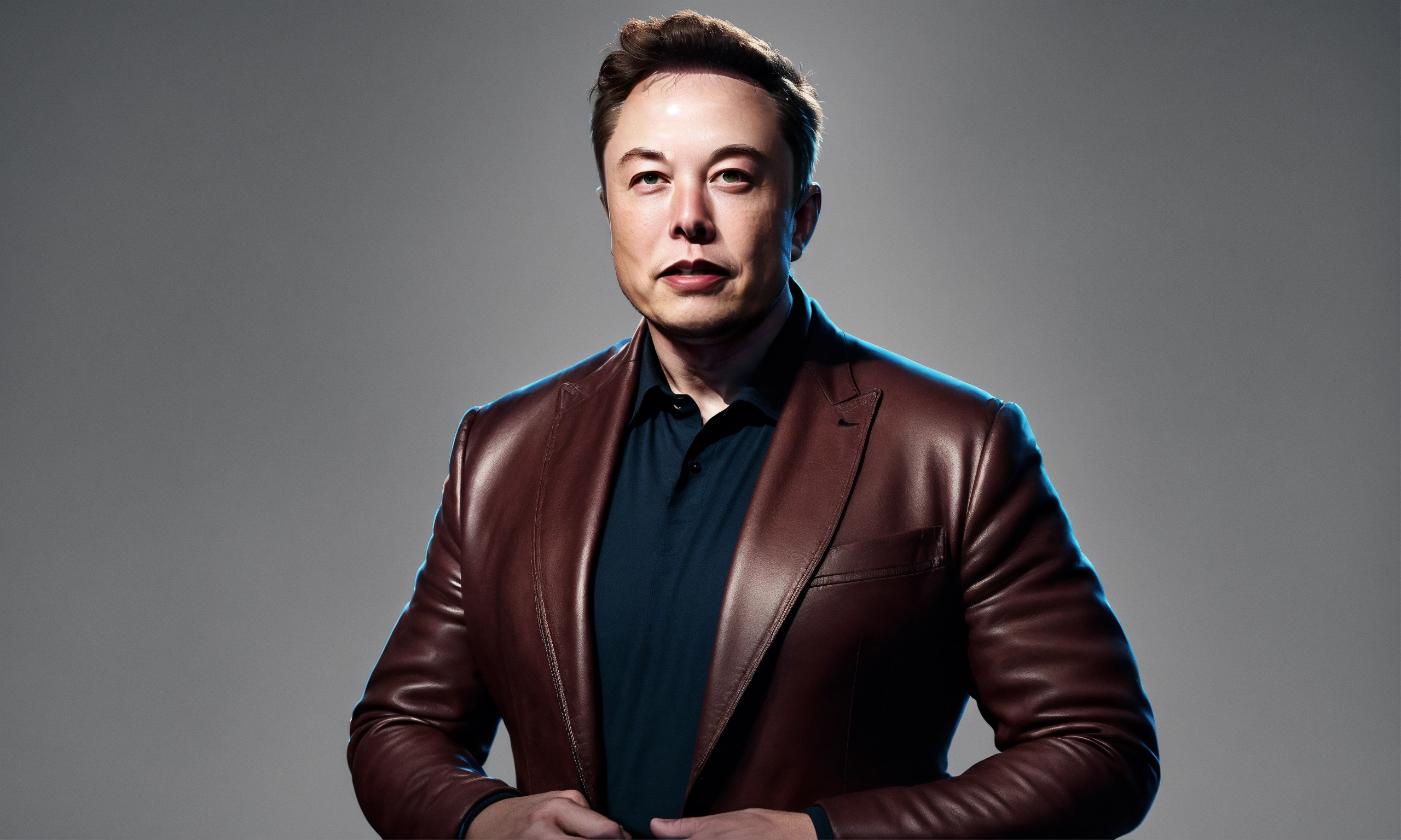 Lexica - A realistic full-body portrait of Elon Musk, lecturing neutral background ...