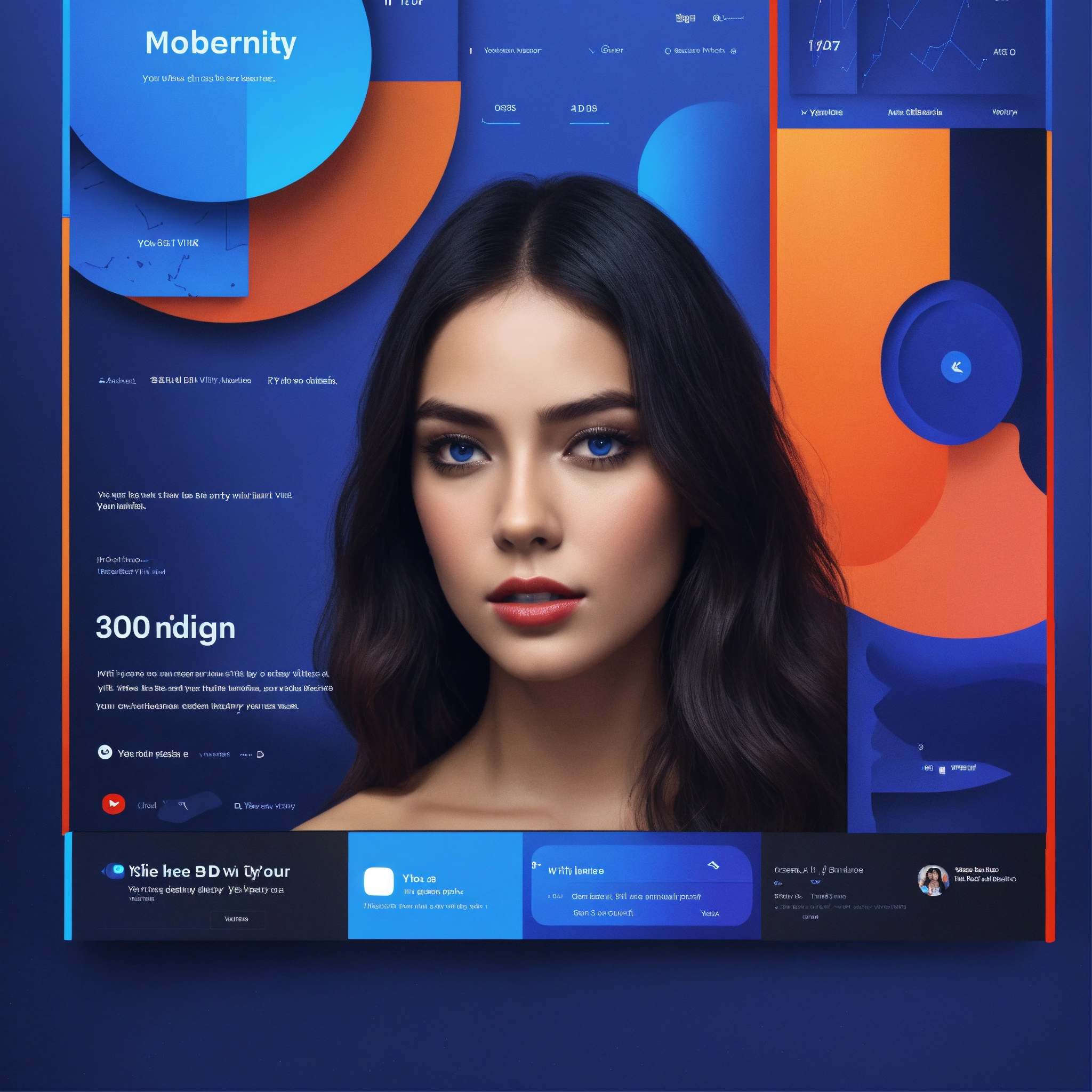 Lexica - Poster youtube modernity video editing 3d ux/ui background ...